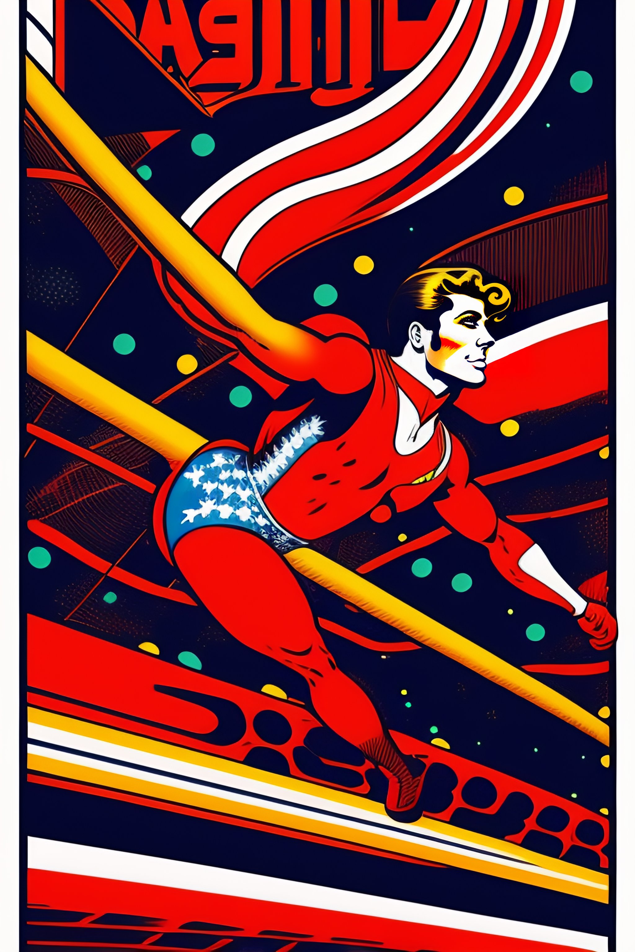 Lexica - Retro comic style artwork, highly detailed circus acrobat ...