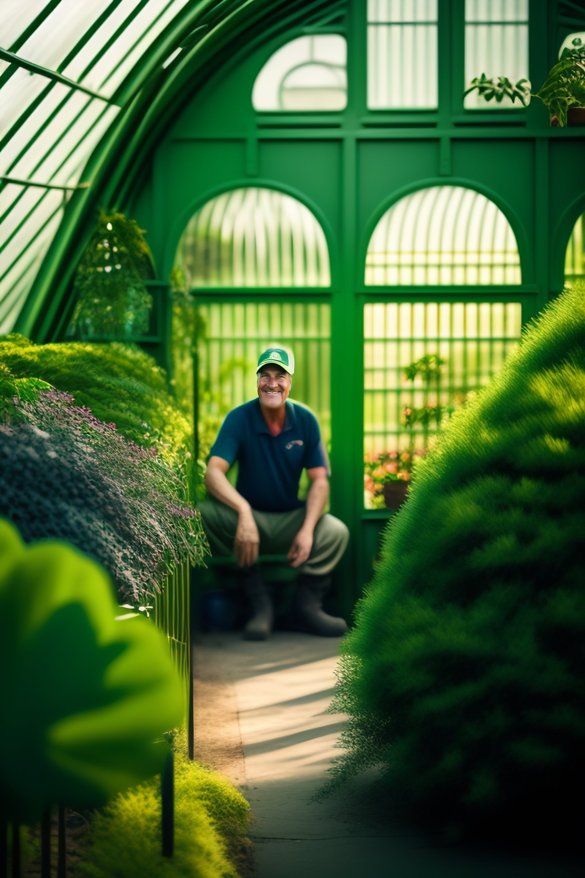 Lexica - Portrait of a Gardner in a green house