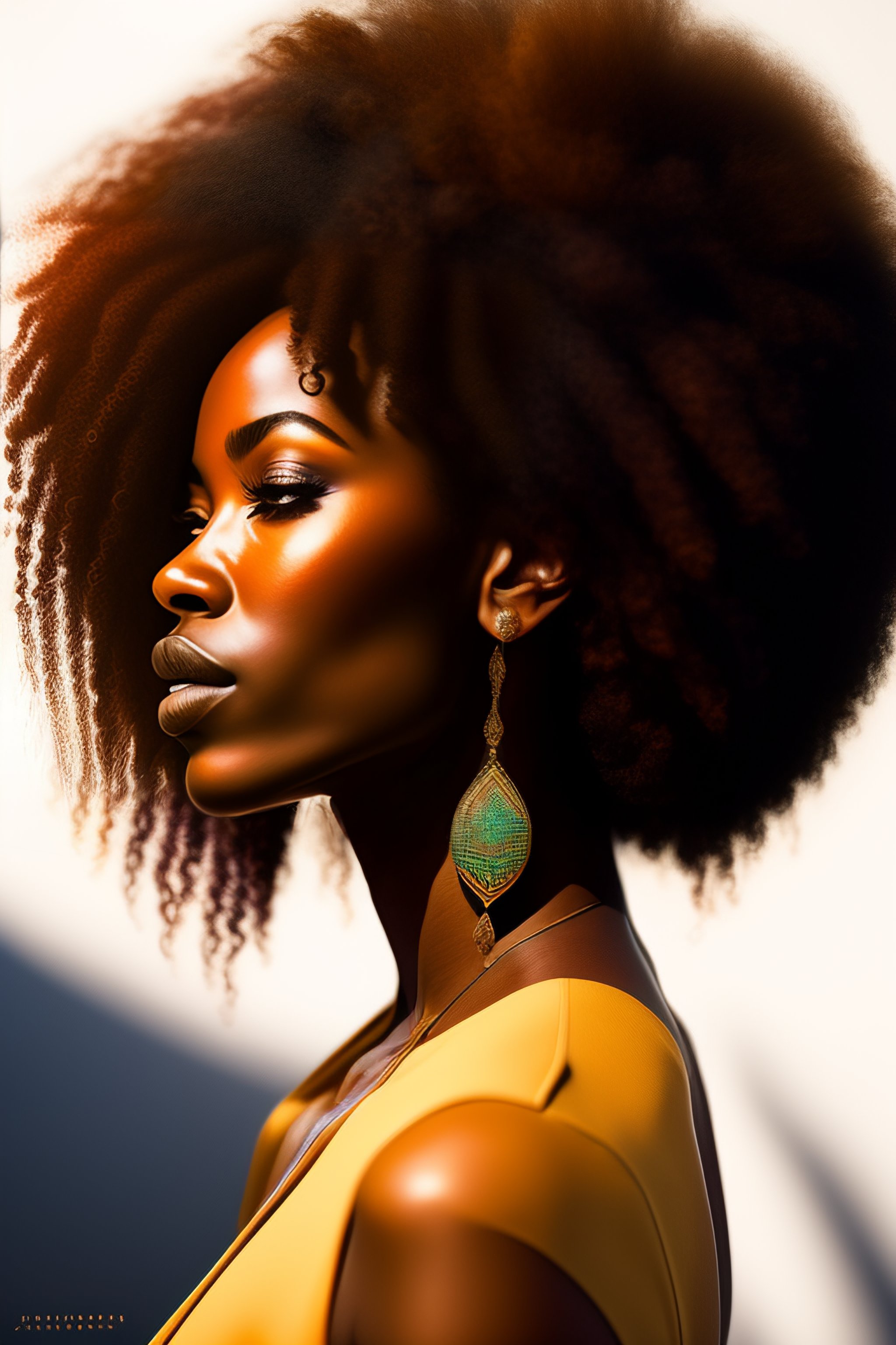 Lexica - Afro lady art sideview