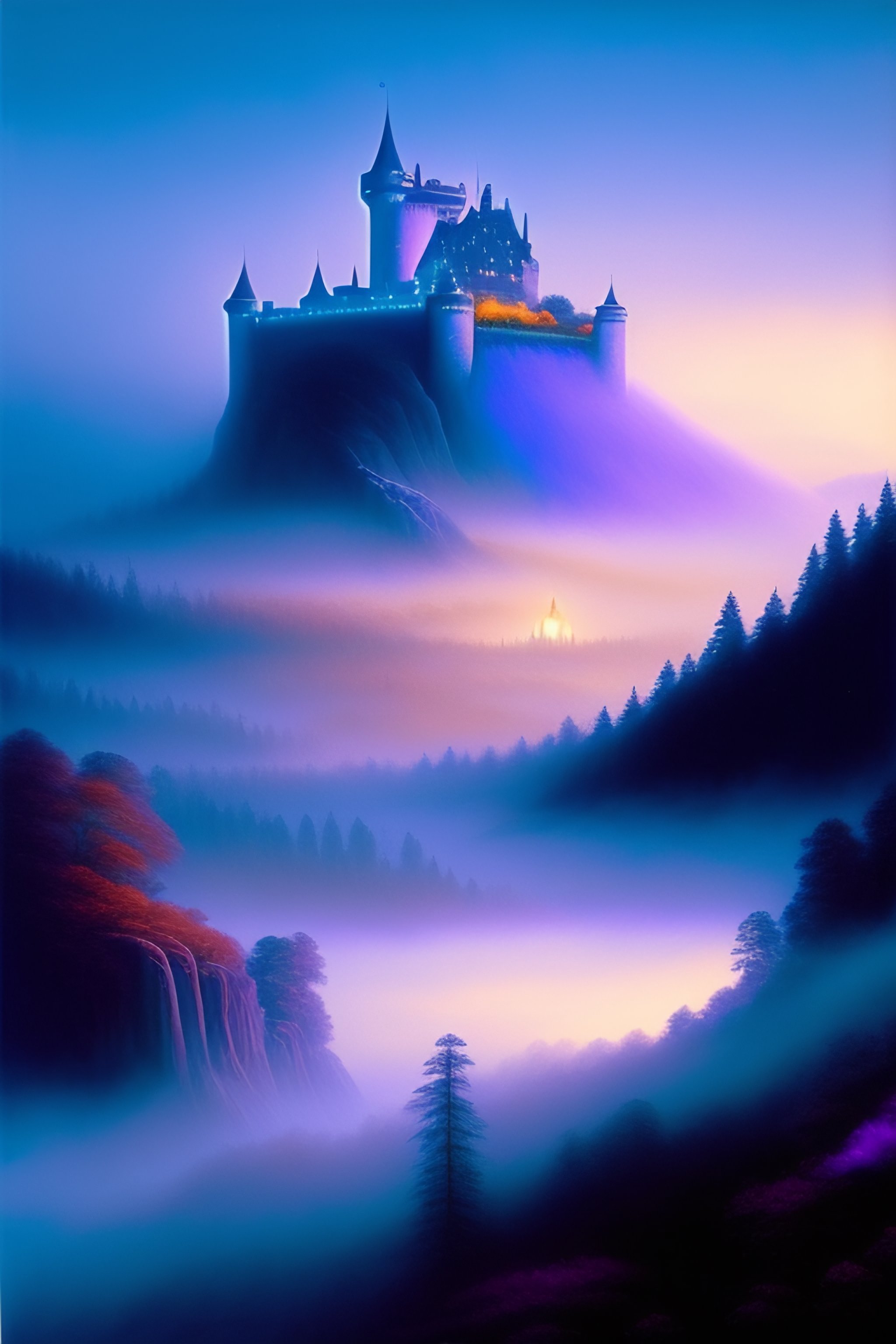 Lexica - Beautiful matte airbrush painting of a of a fantasy landscape ...