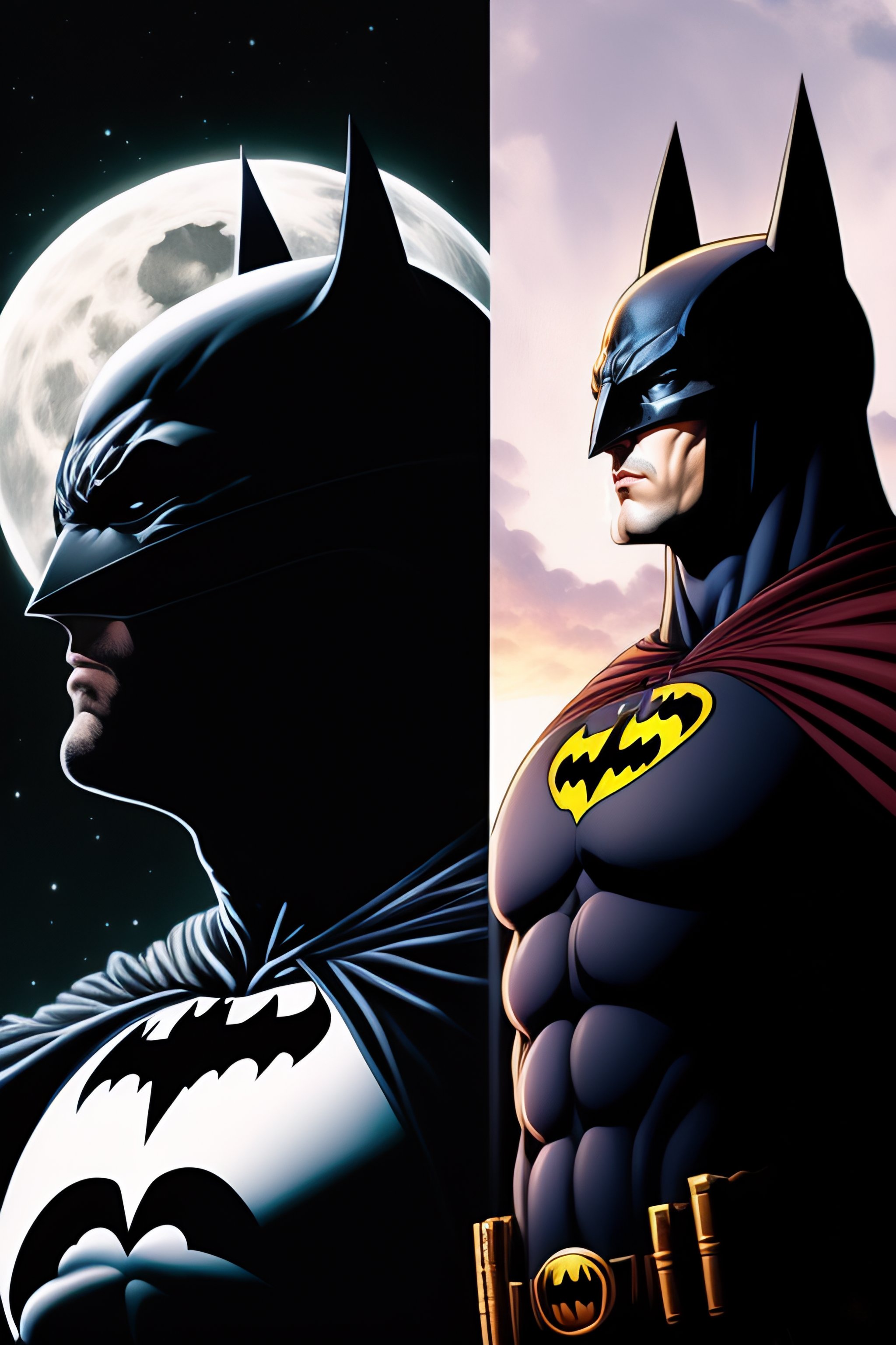 Lexica - Batman + realist + moon knight