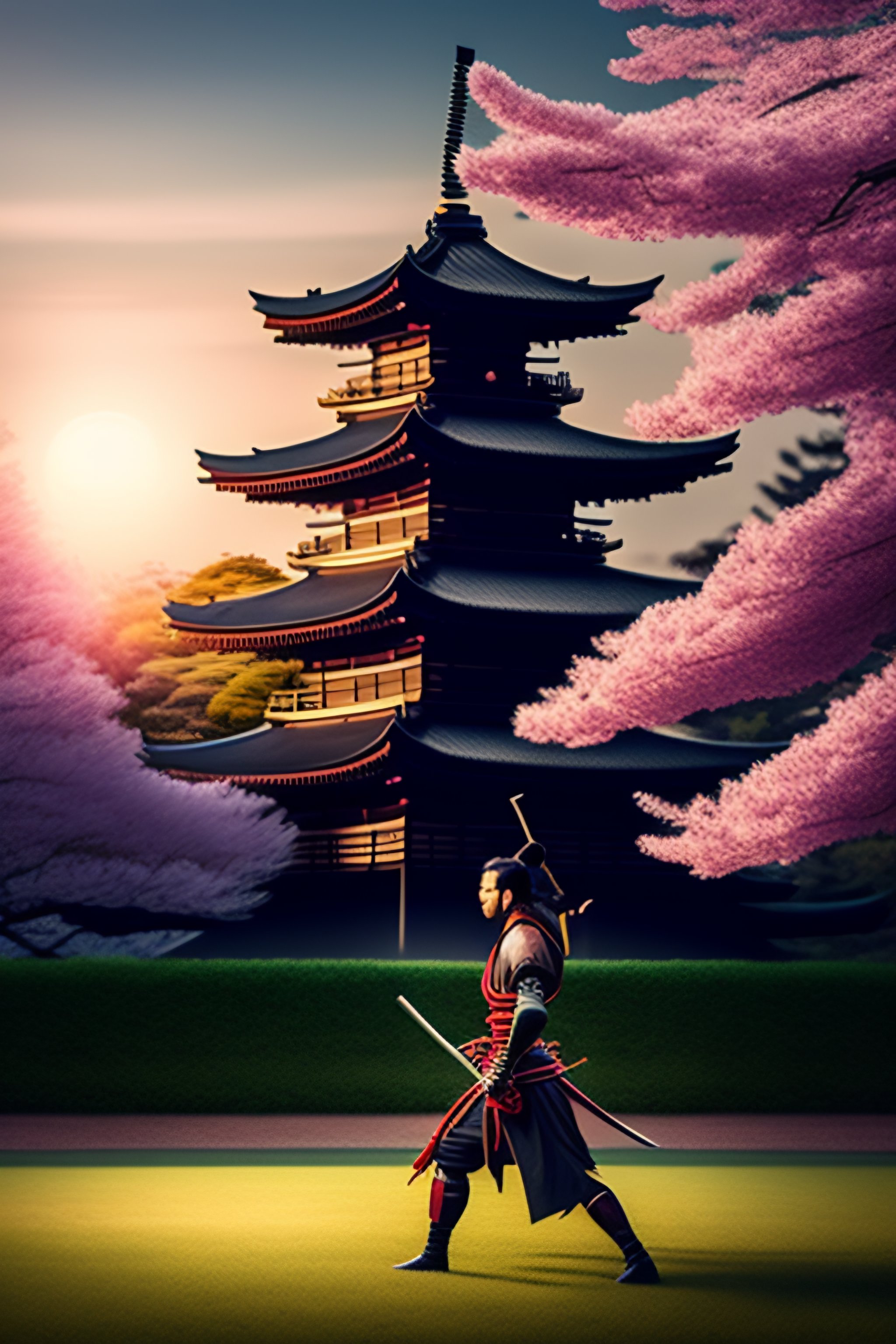 Lexica - Realistic picture of a Japanese Samurai training in nature ...