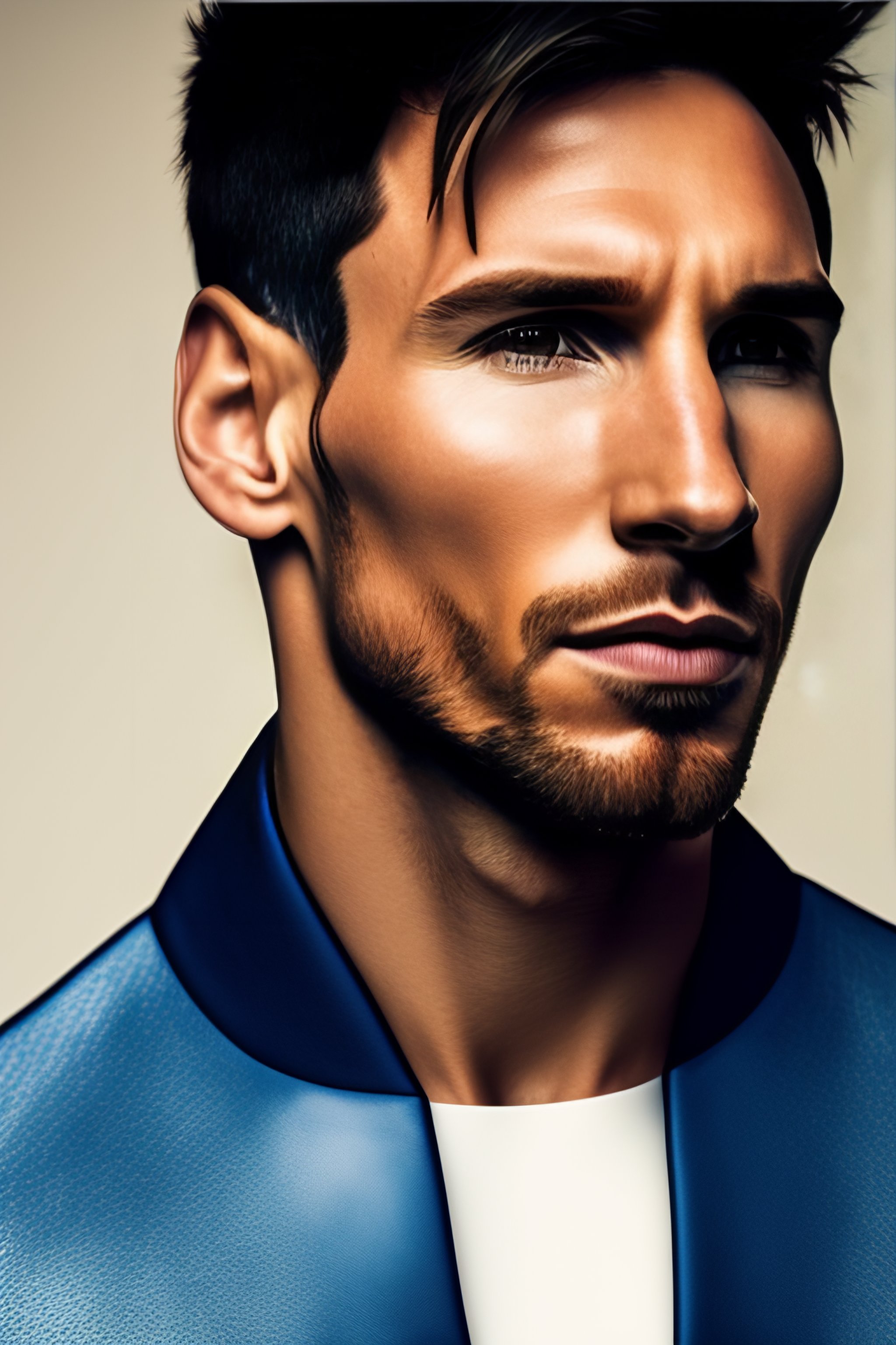 Lexica - A photo close-up of Lionel Messi, fashion editorial, studio ...
