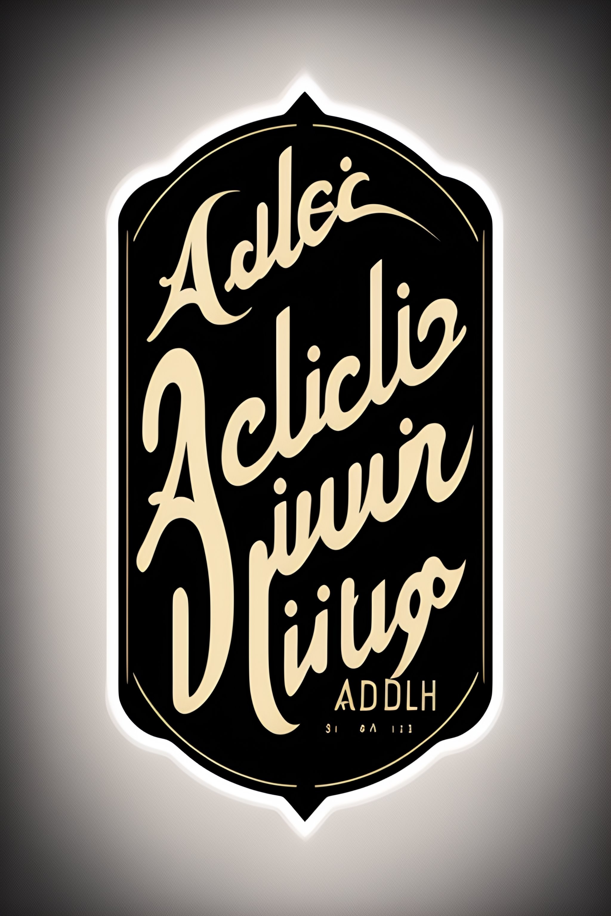 Lexica - A logo with Adelicious 2d style black and white