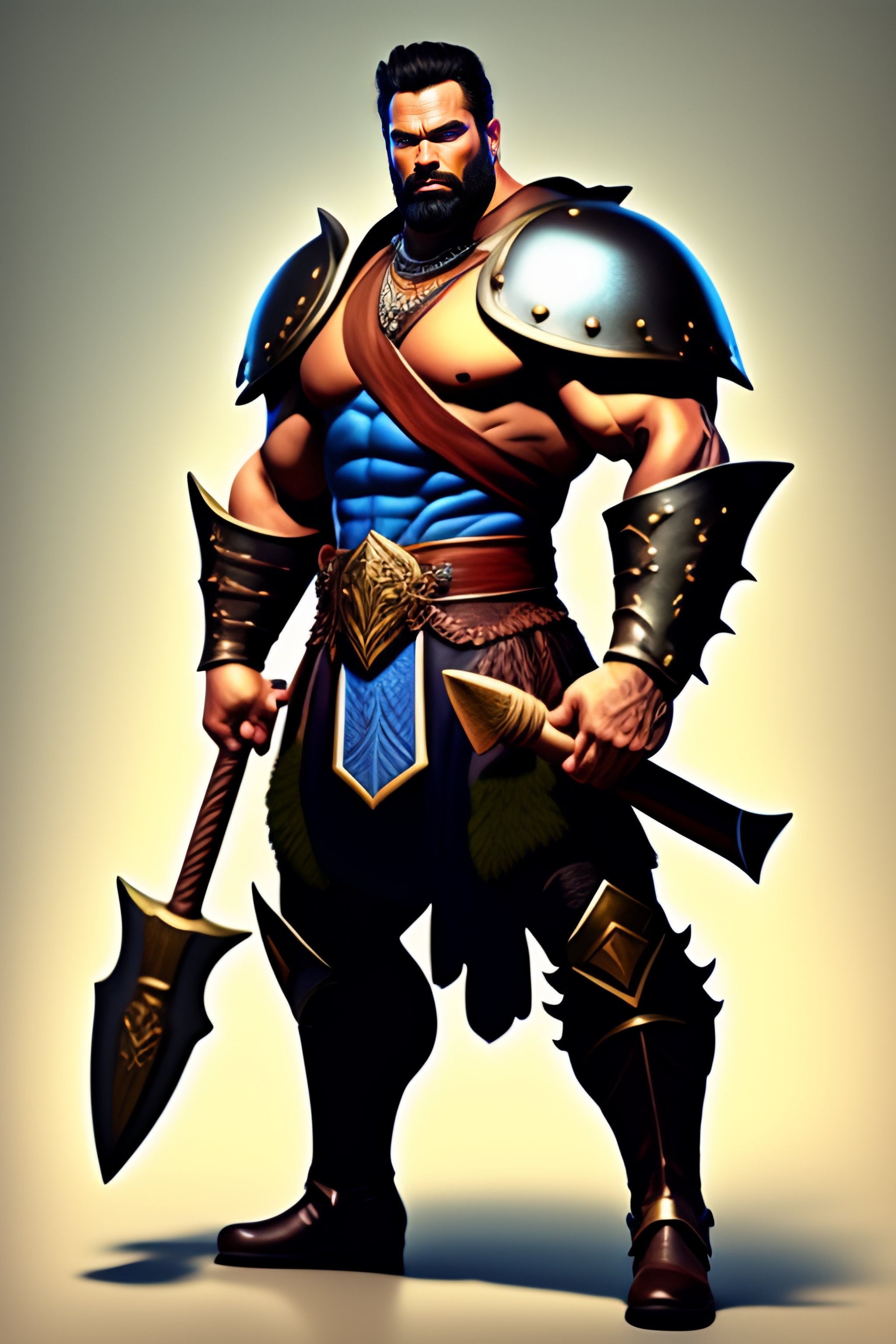 Lexica - Full body portrait, front facing, man, savage, muscular body ...