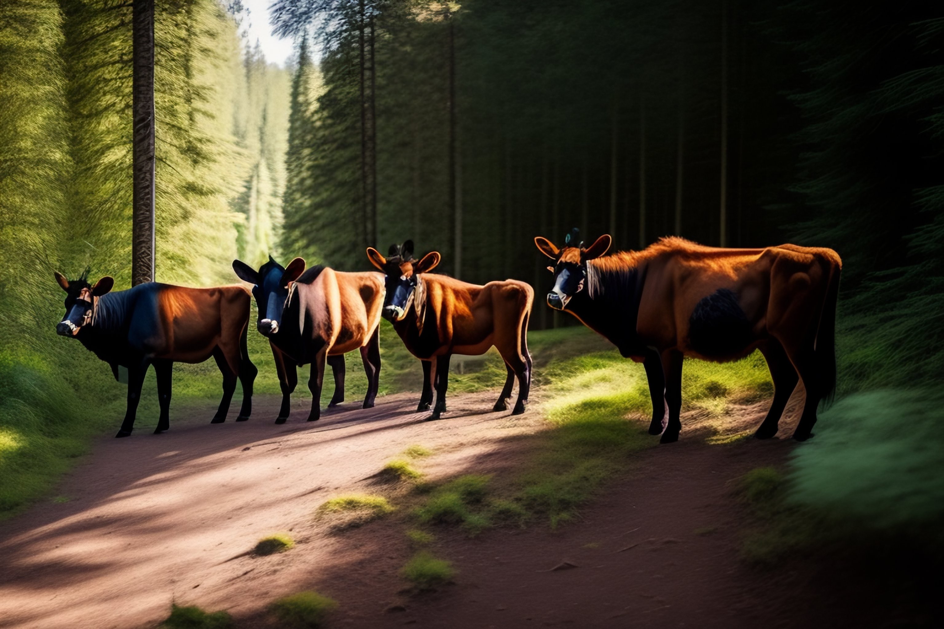 Lexica - Photo of standing werewolf monster hunter cows caught on a ...