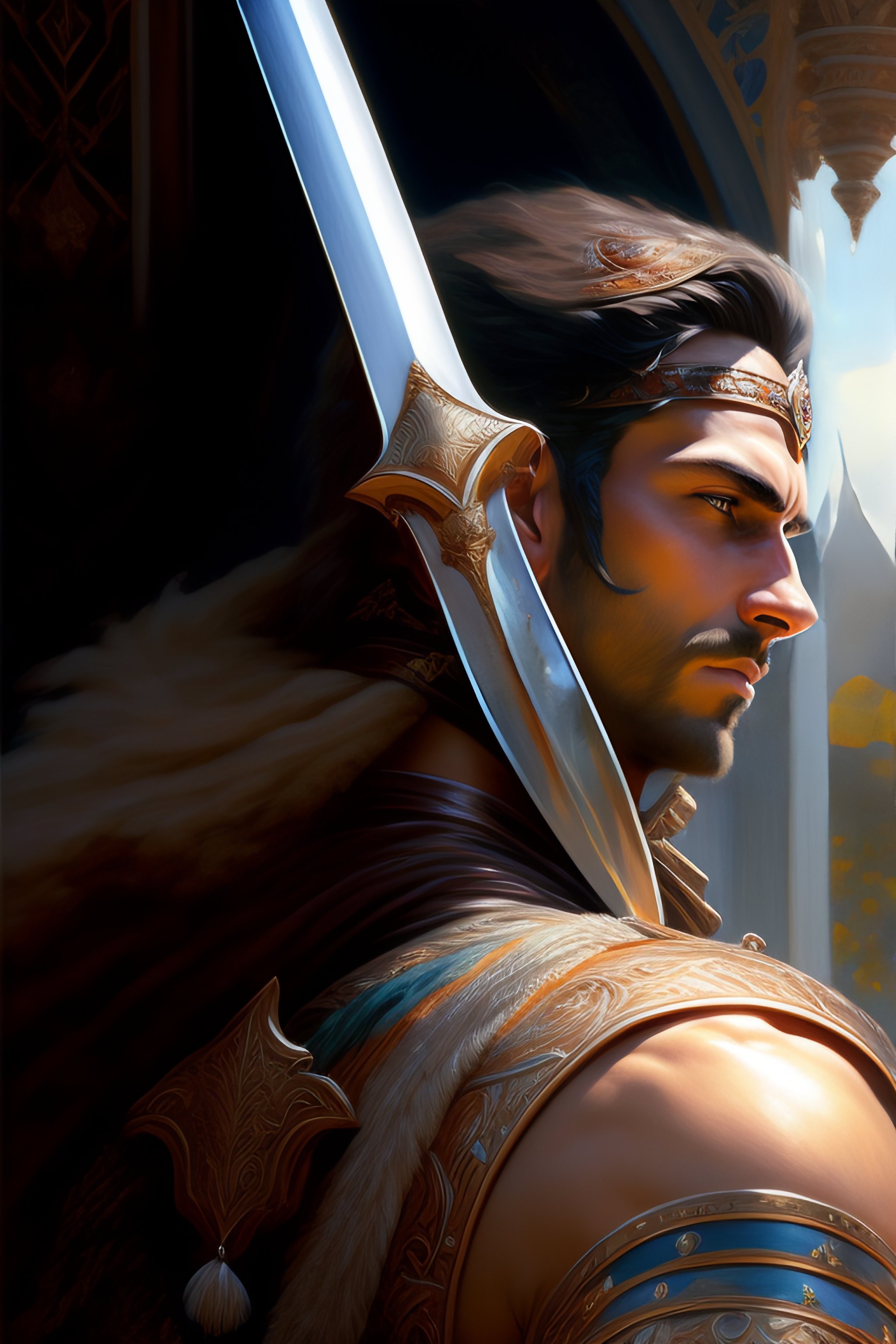 Lexica - Detailed paint of a sword, highly detailed paiting by gaston ...