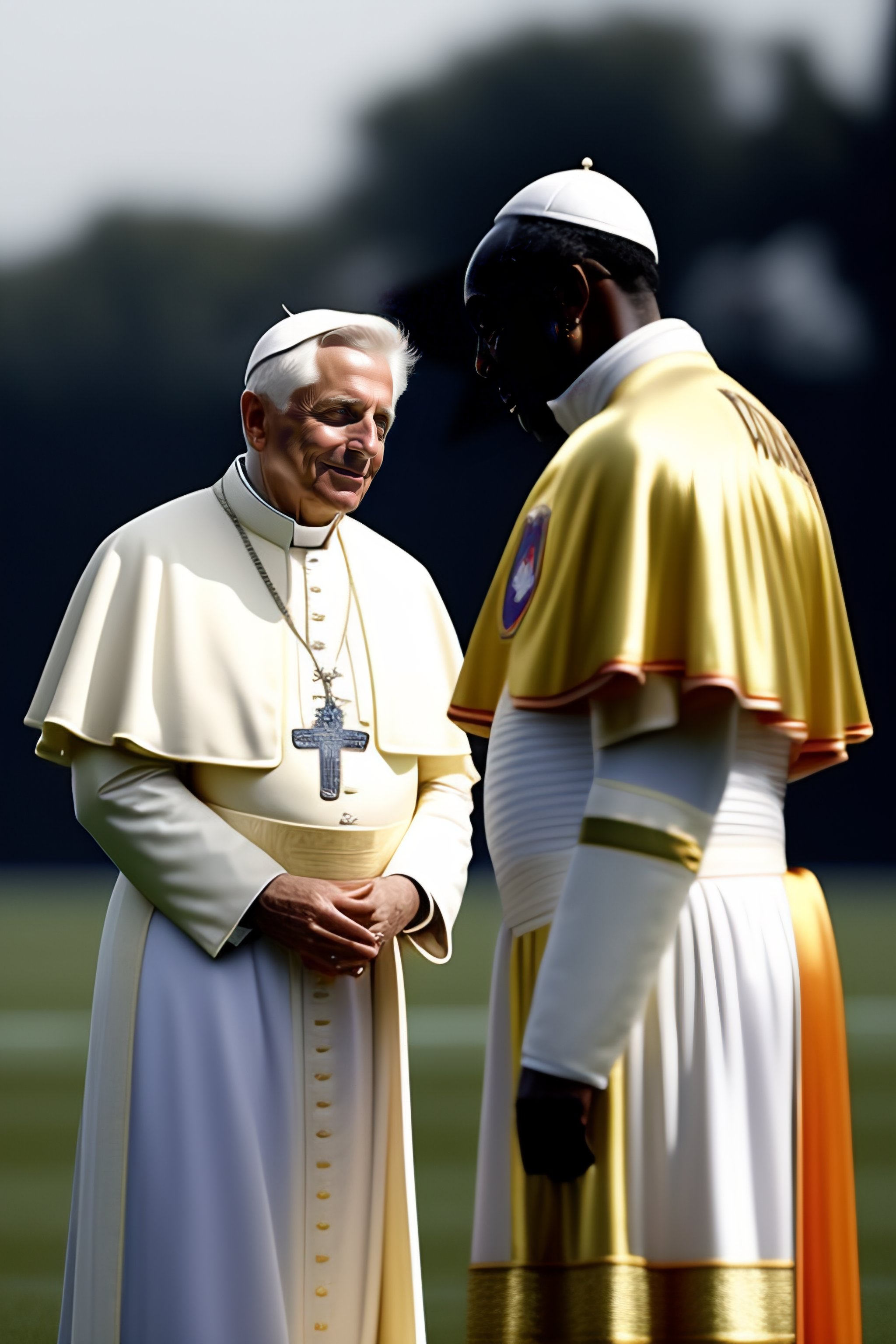 Lexica - Image of Pope Benedict XVI and Pele dressed as soccer players ...