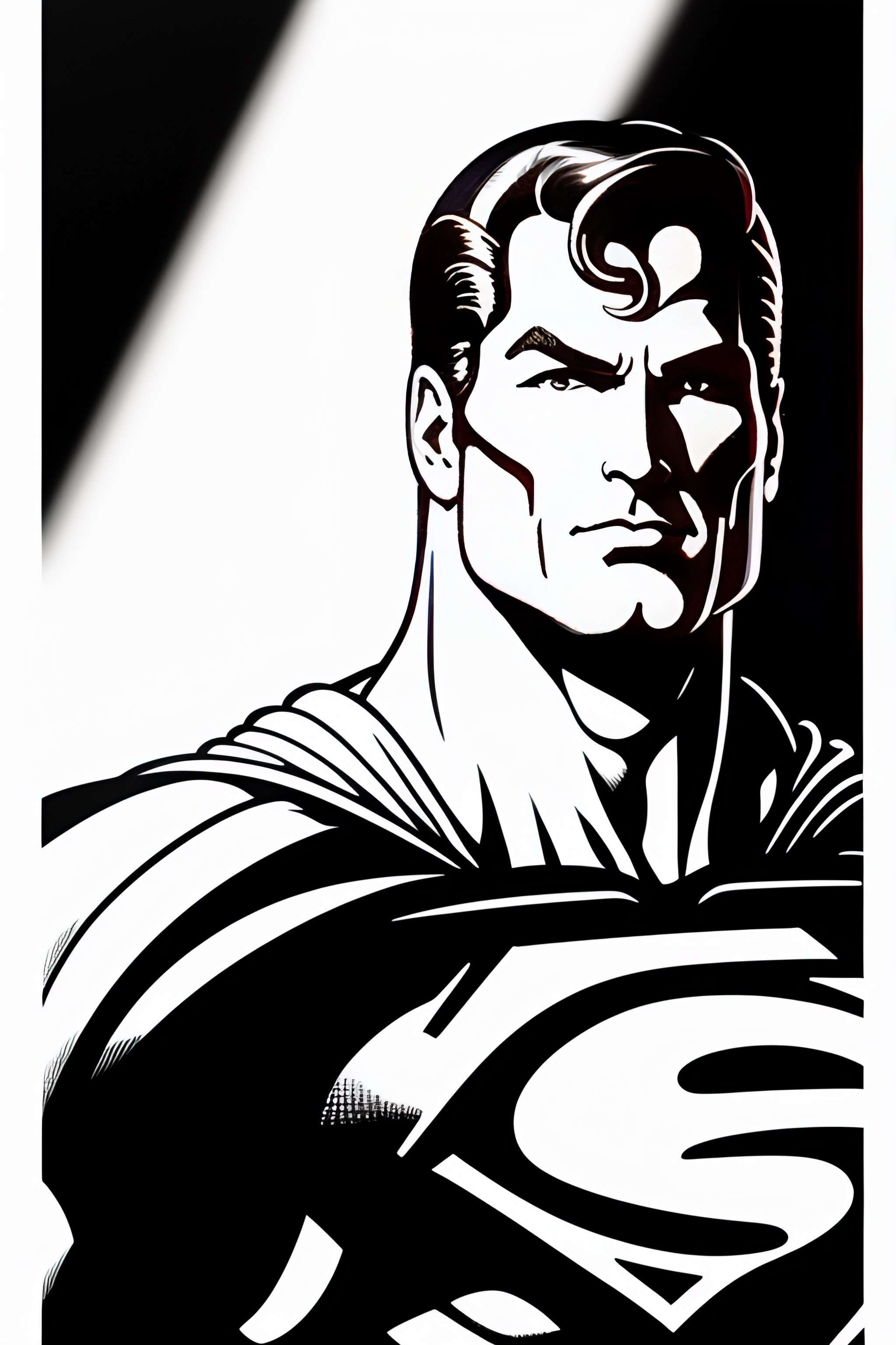 Lexica - Simple line drawing of superman changing into costume