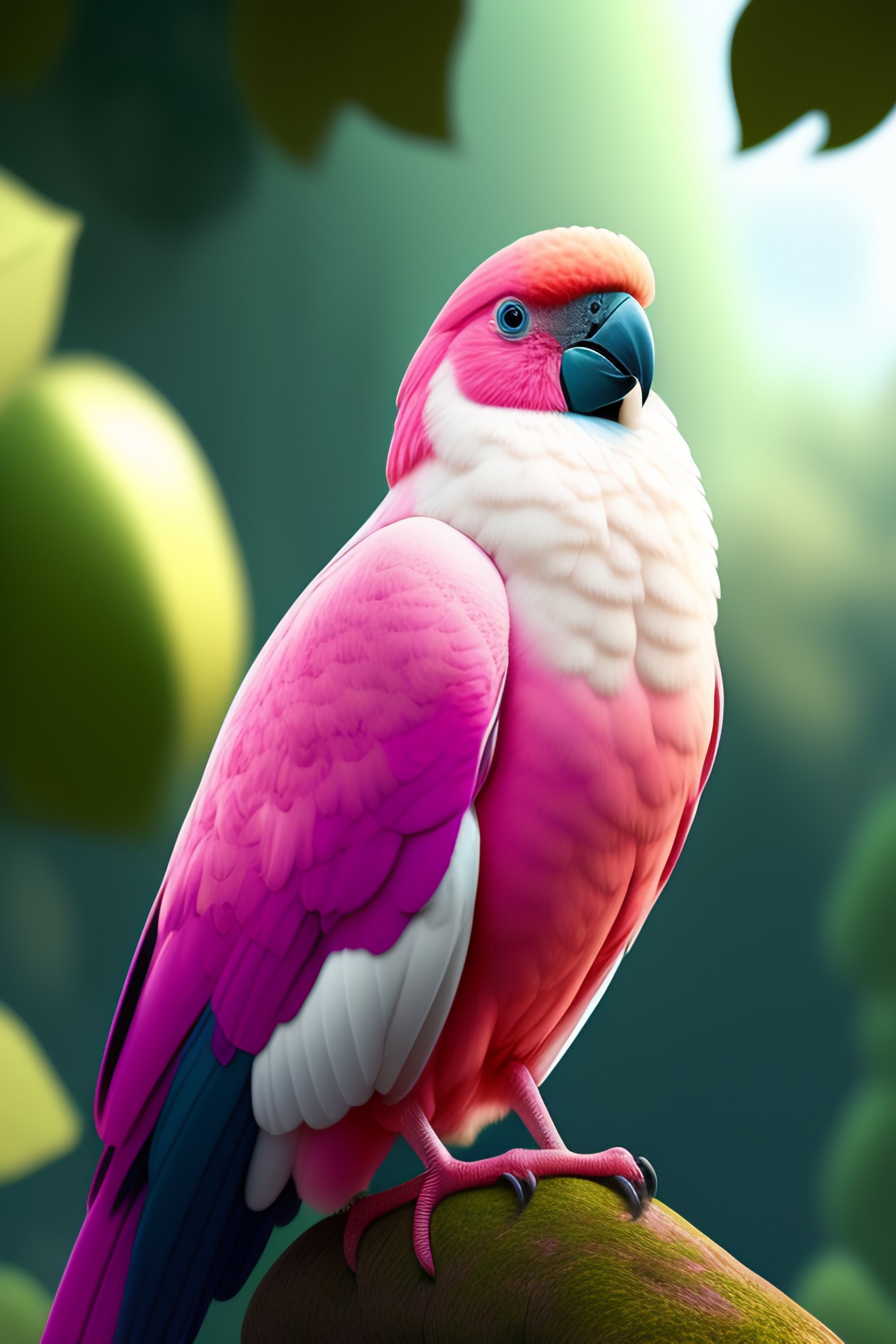 Lexica - Pltn style, Pink and white cest galah cockatoo bird in a tree ...