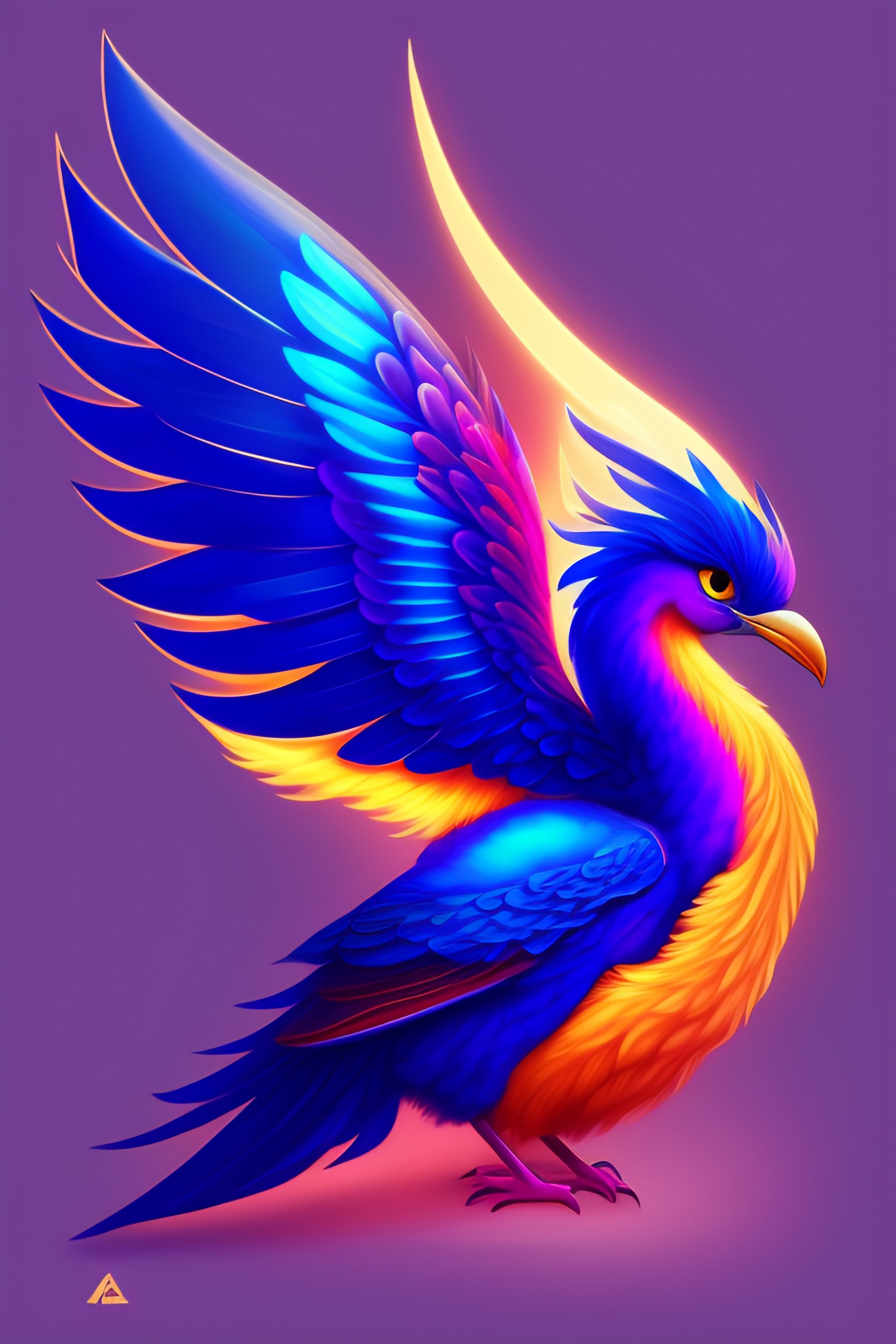 Lexica - A cerulean phoenix, in the style of chibi anime.