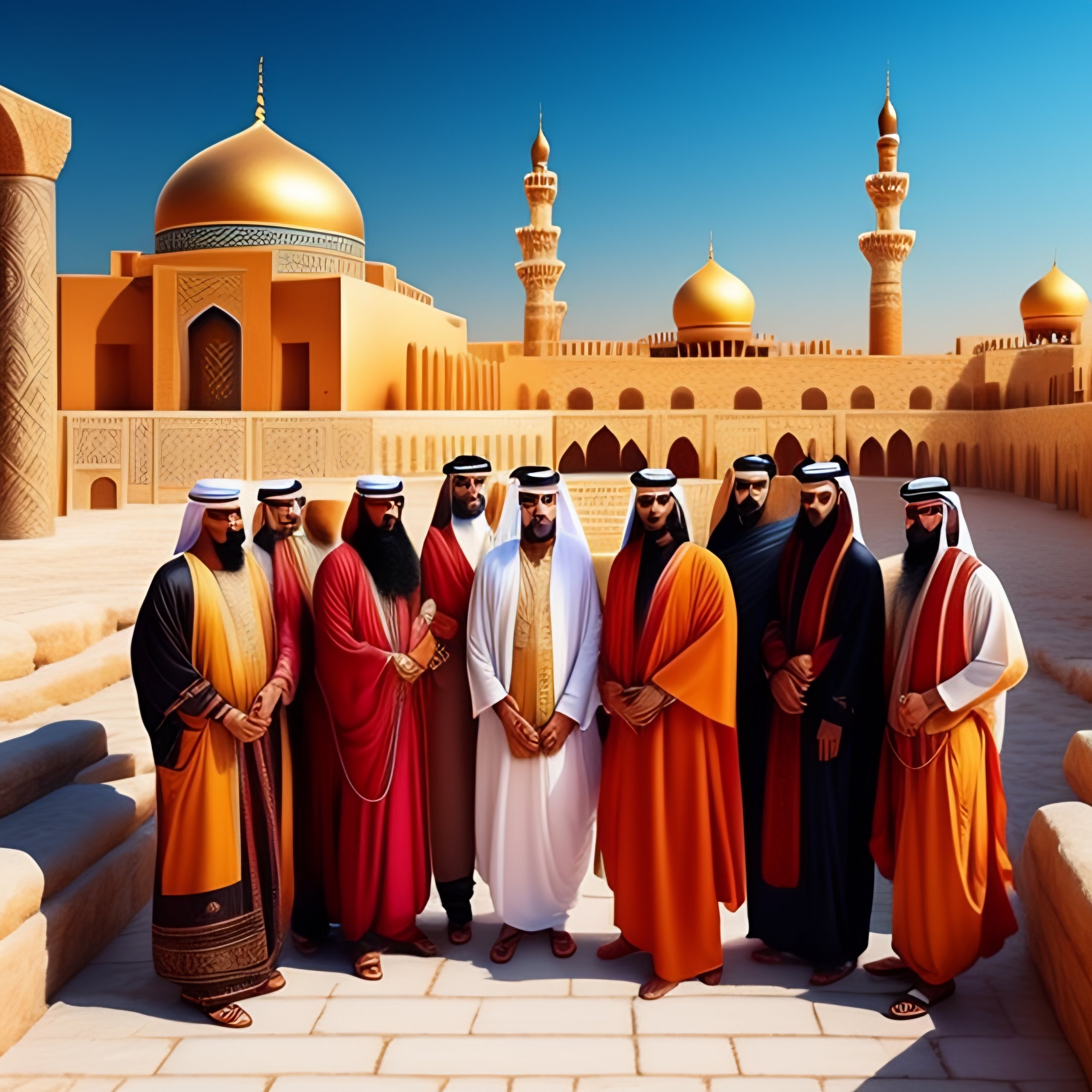 Lexica - A photo realistic digital art of an 8th century group of eight ...