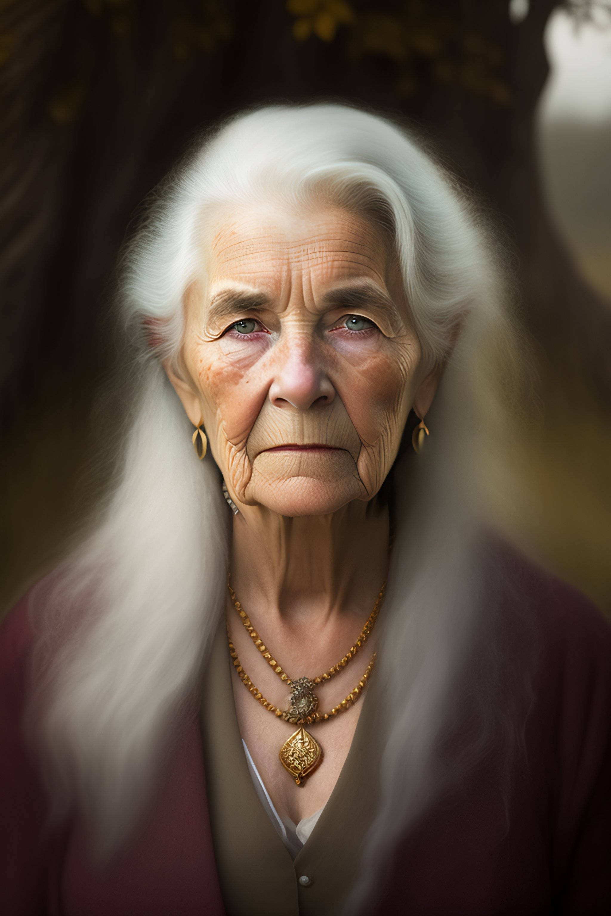 Lexica - Portrait of a old halfling witch with little hair and pale ...