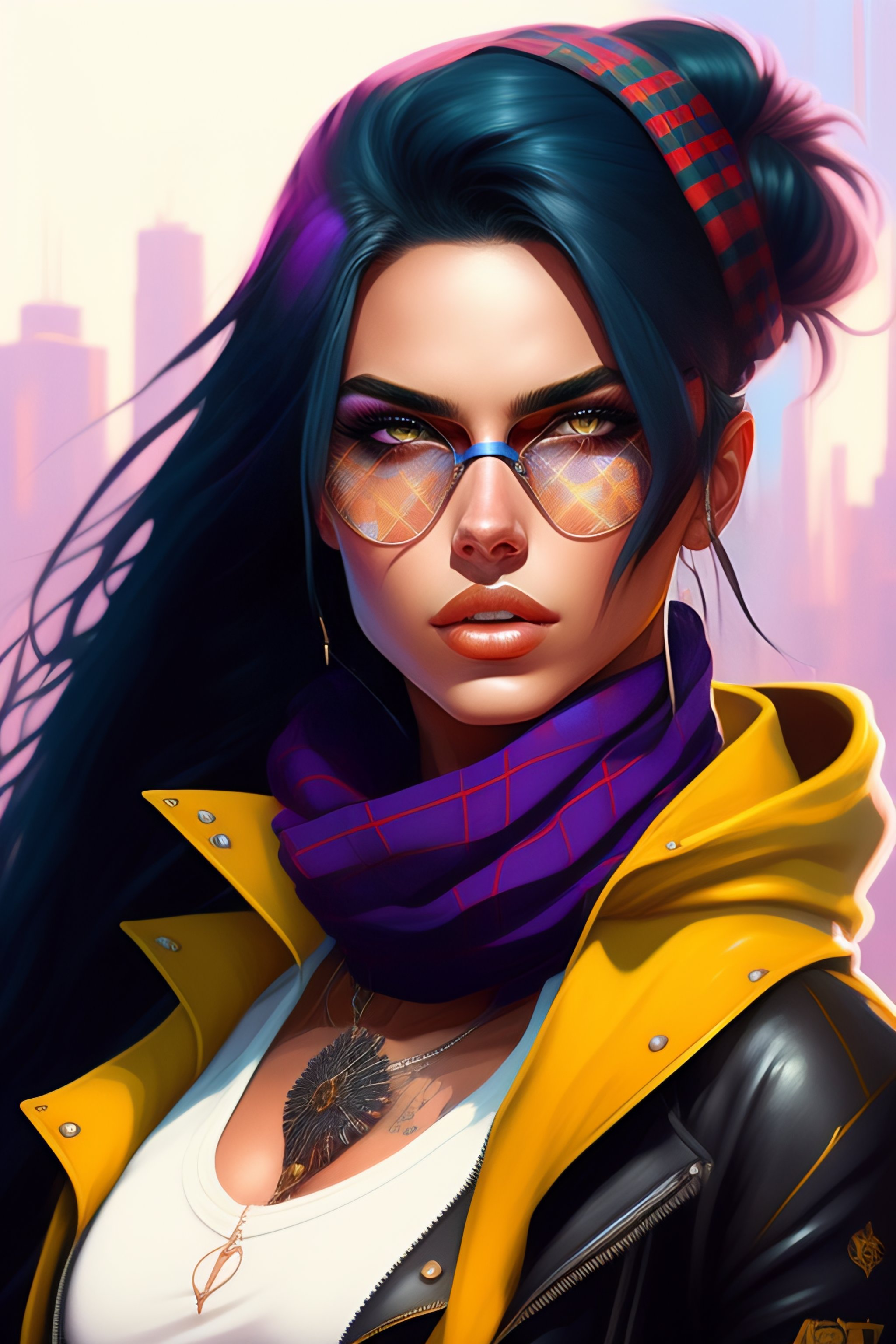 Lexica - Highly detailed portrait of muscular adriana lima emo punk ...