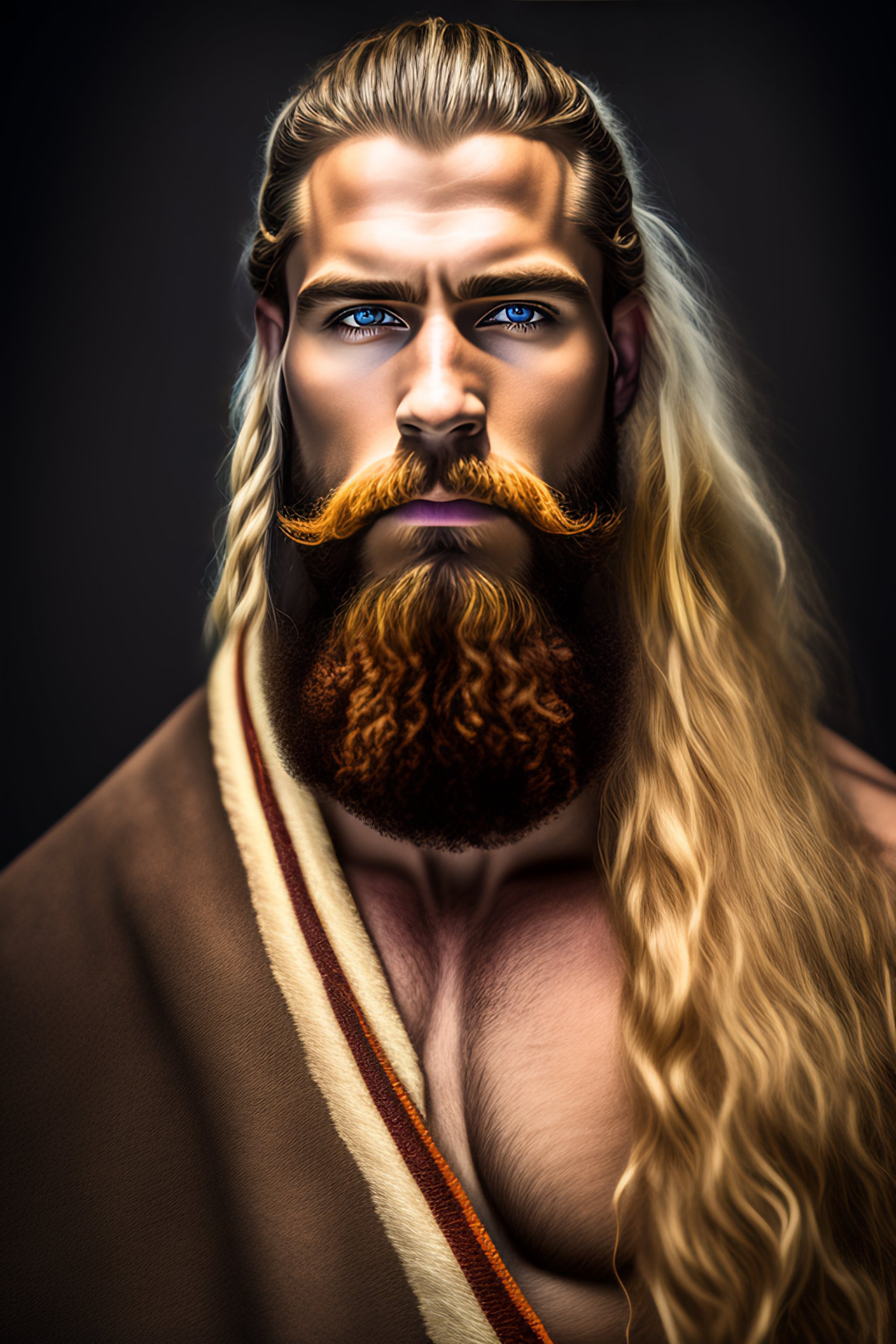 Lexica - A viking, centered in frame, facing camera, symmetrical face ...