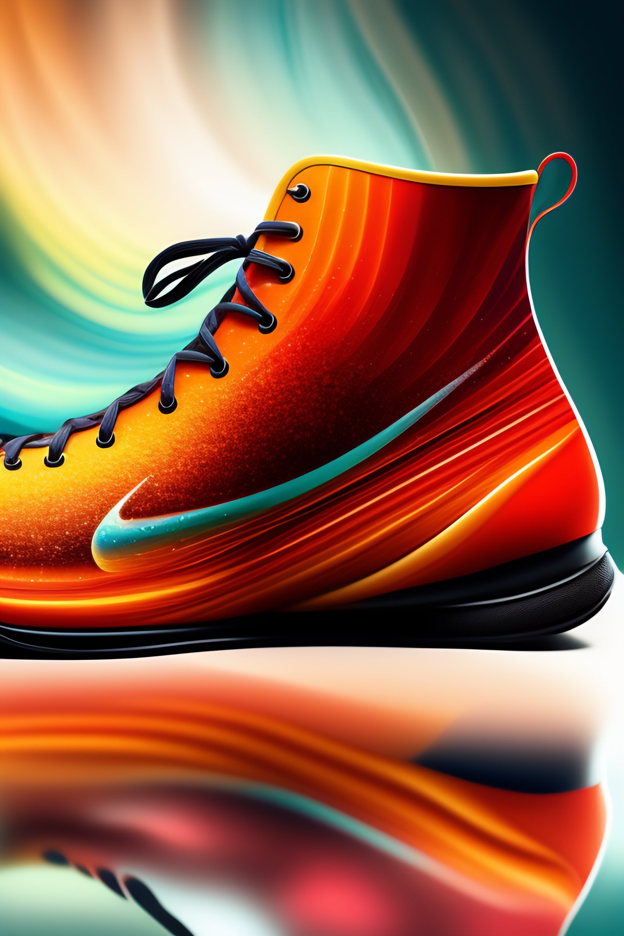 Lexica - Hand painting a shoe digital art