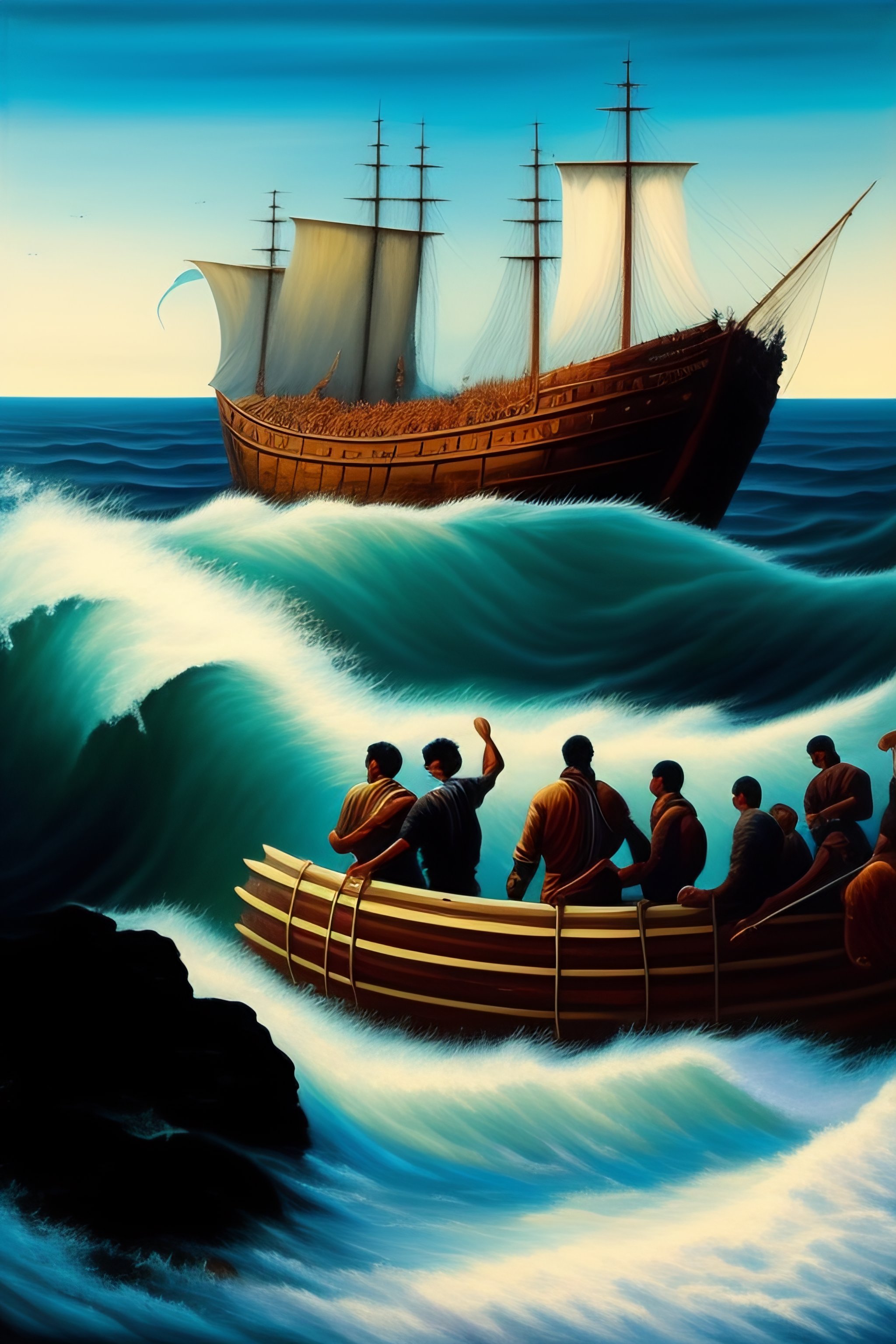 Lexica - This painting depicts a dramatic scene in which a group of ...