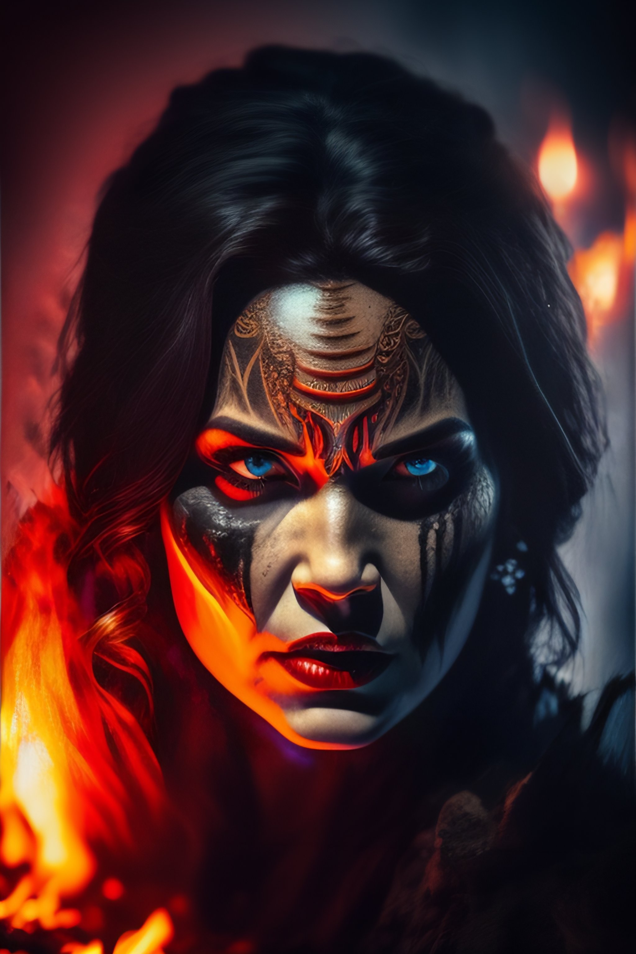 Lexica - Face of death with a reaped and scary tunica in hell, above a ...