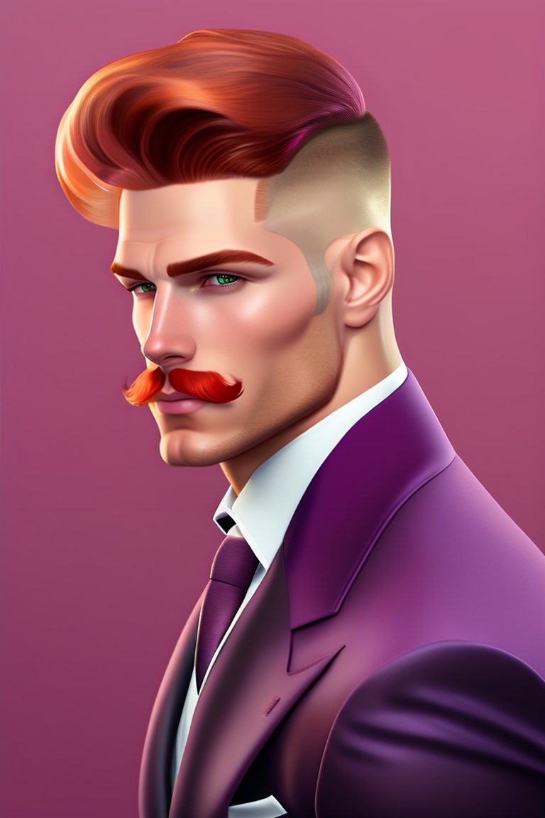 Lexica - A tall, tan man with deep red hair. His hairstlye is an messy ...
