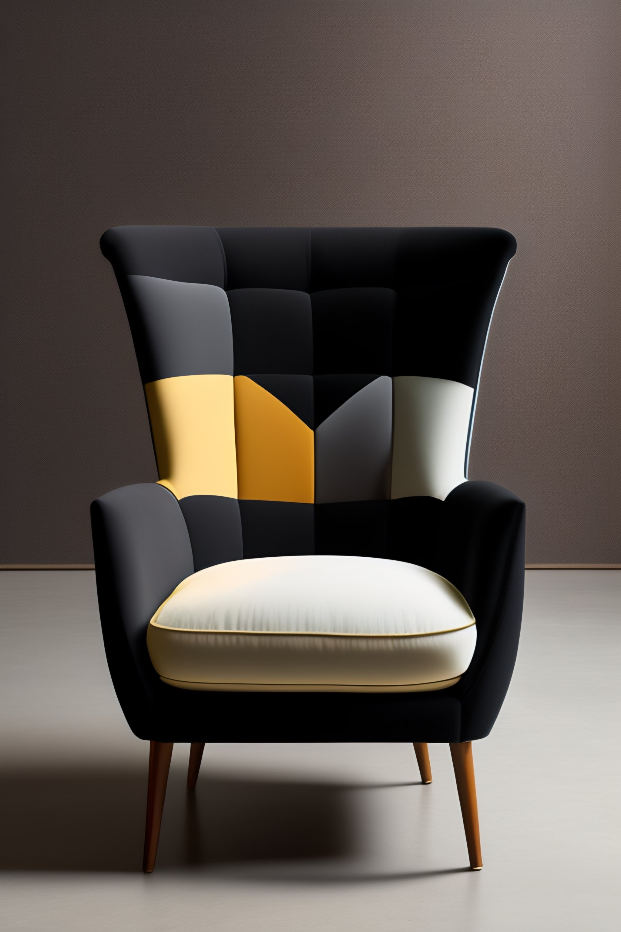 Lexica - Modernist american chair with black upholstery