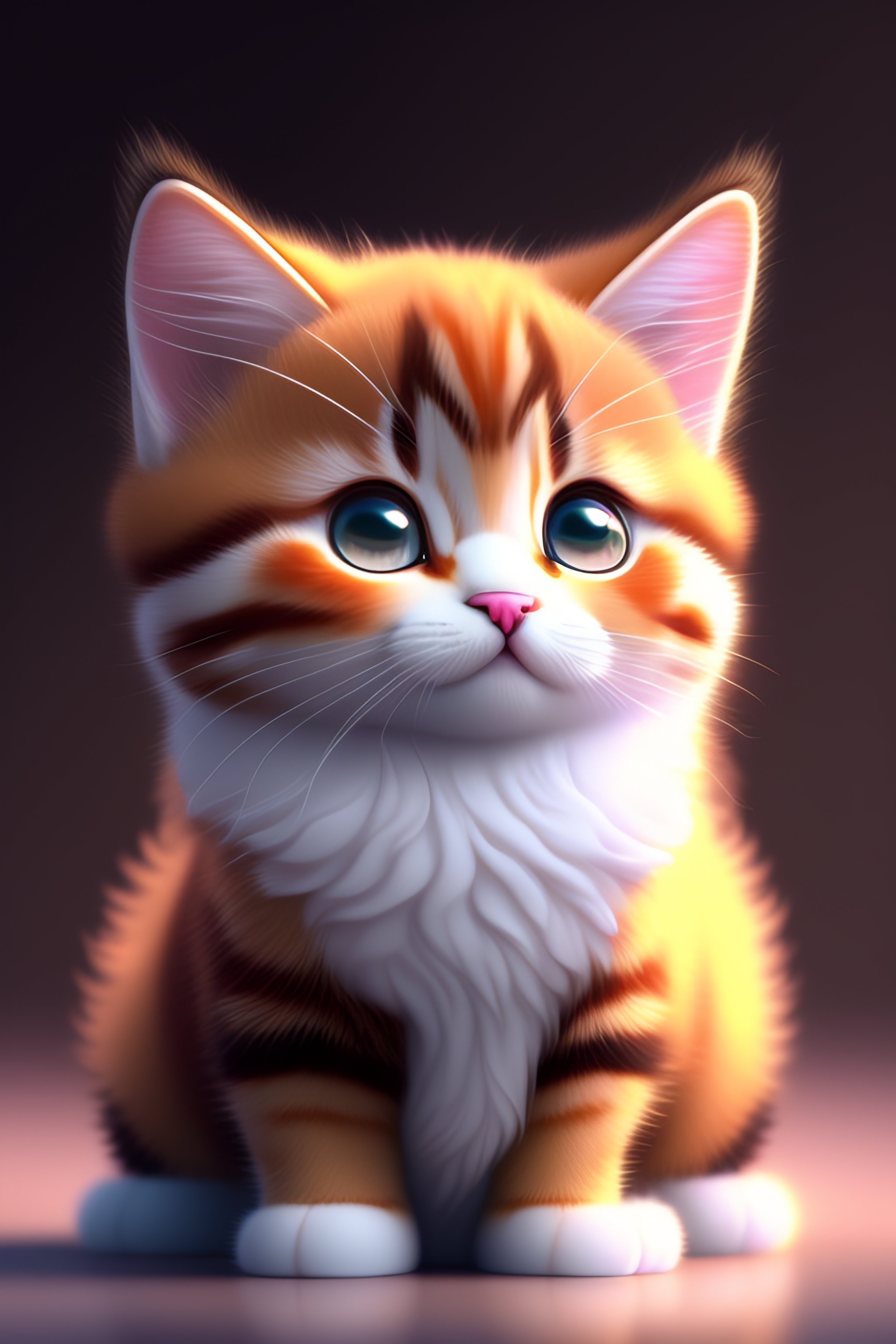 Lexica - Cute and adorable cartoon fluffy baby cat, fantasy, dreamlike ...