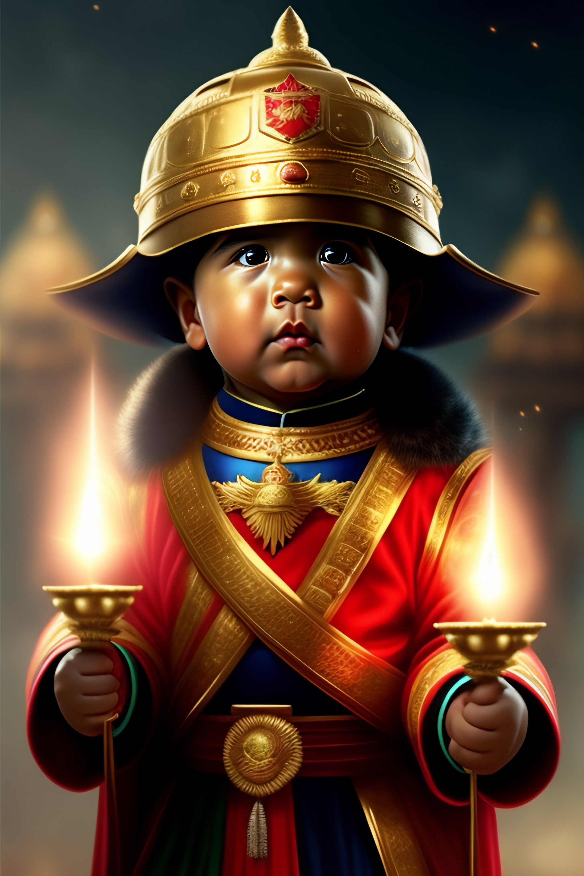 Lexica - A cute mexican baby boy as the god emperor of mankind, warhammer
