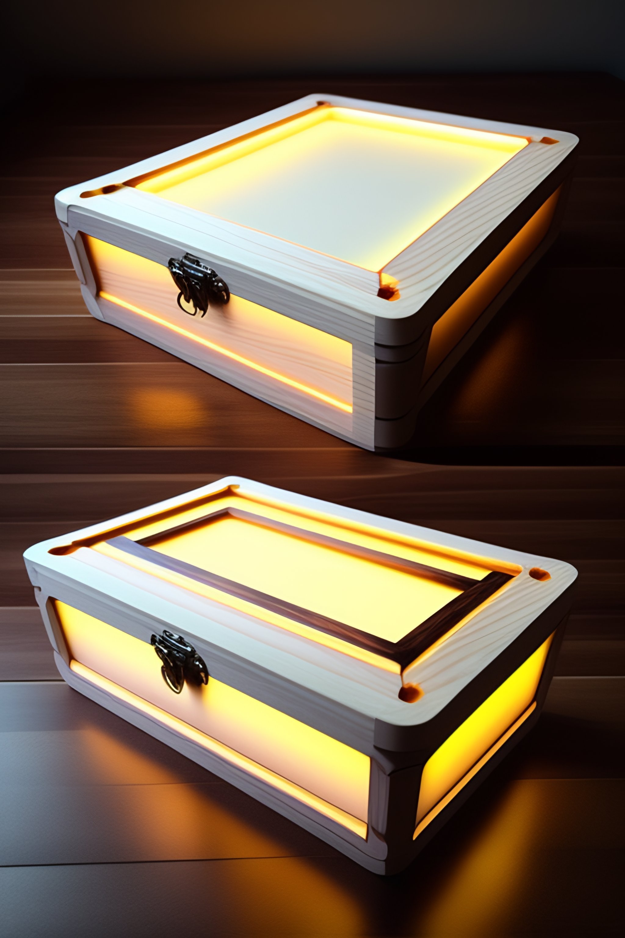 Lexica - Lasercut wood case box led MDF