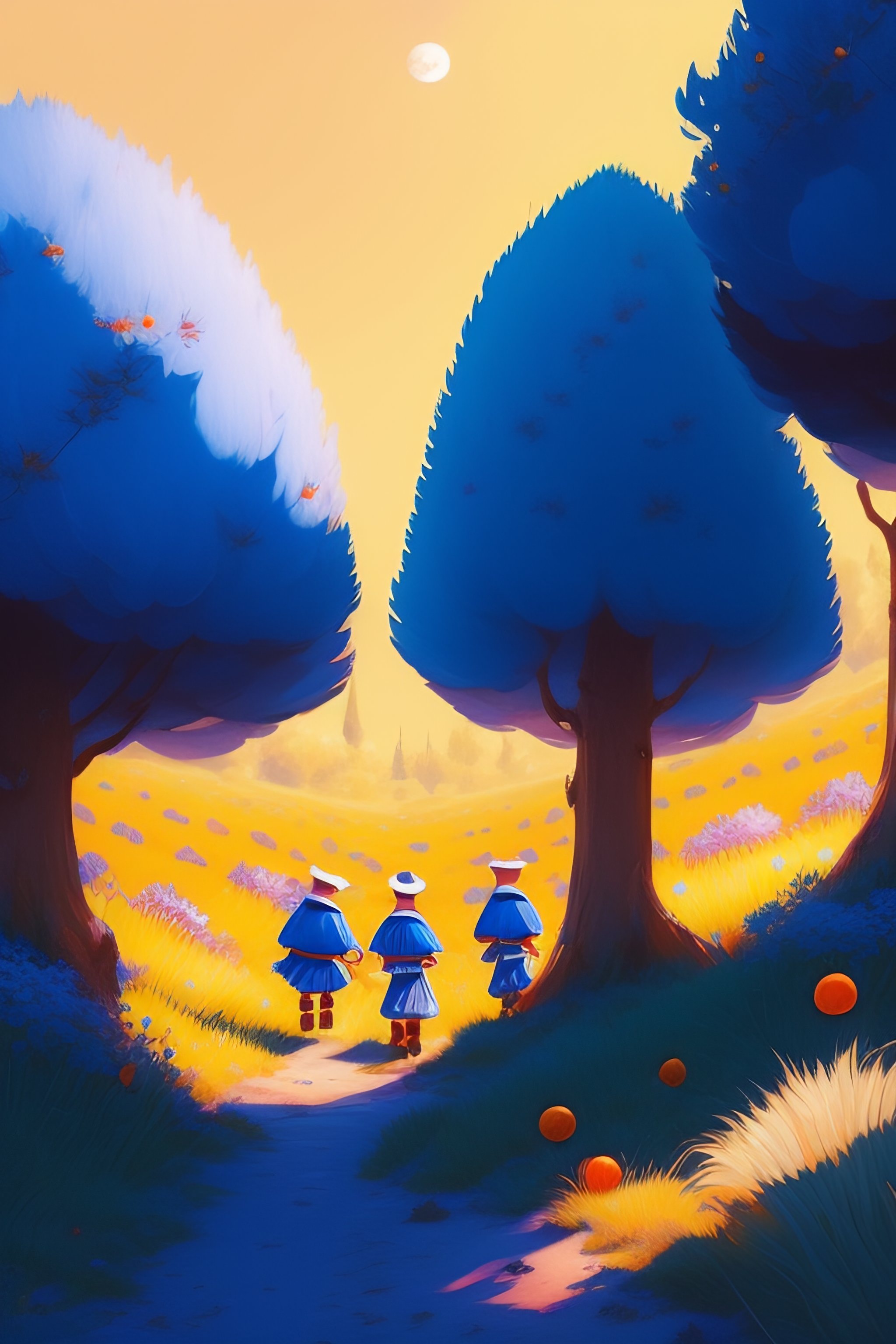 Lexica - Highly detailed picture of the blue Smurfs in an orange ...