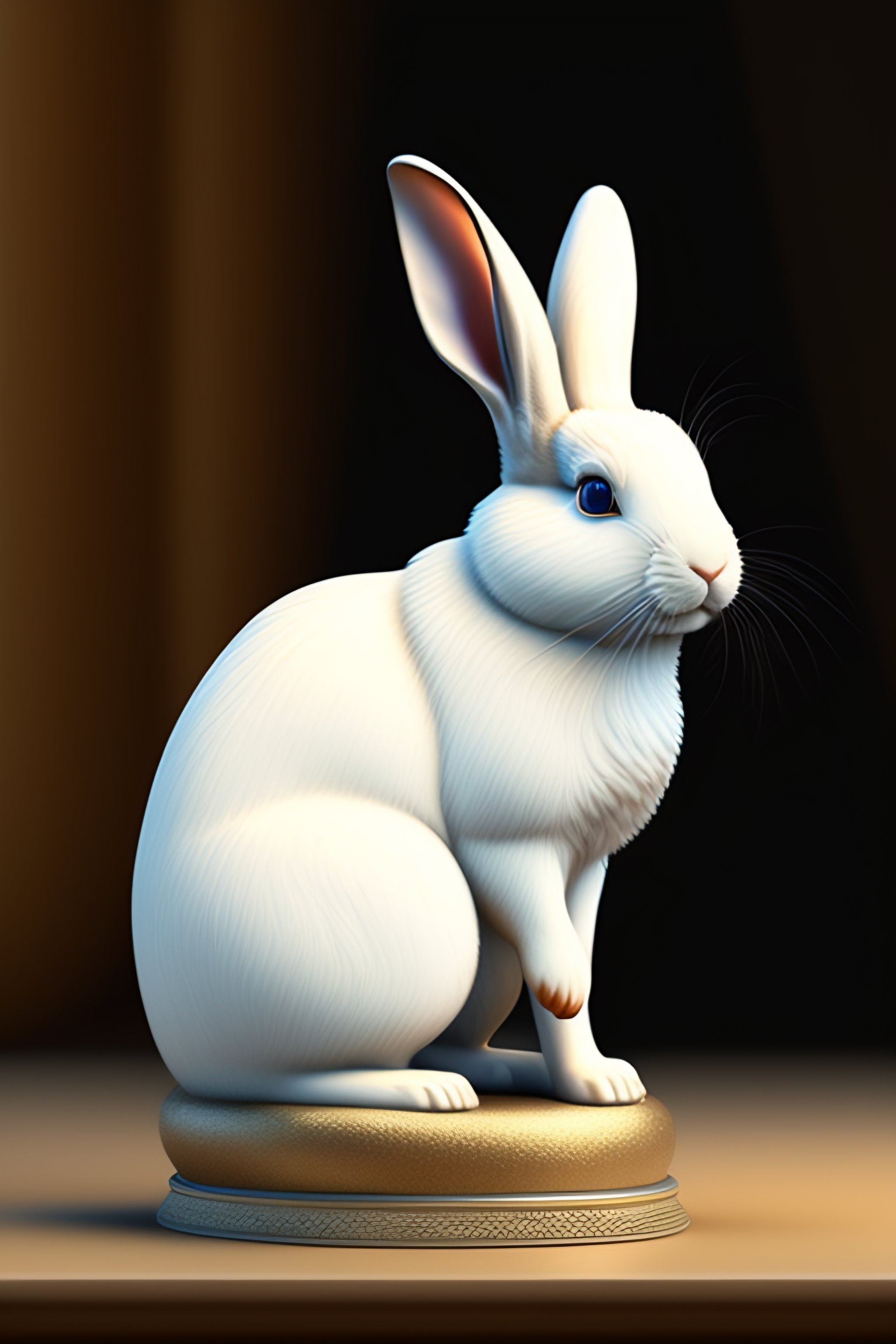 Lexica - 3 d rabbit with realistic white fur e, master painter and art ...