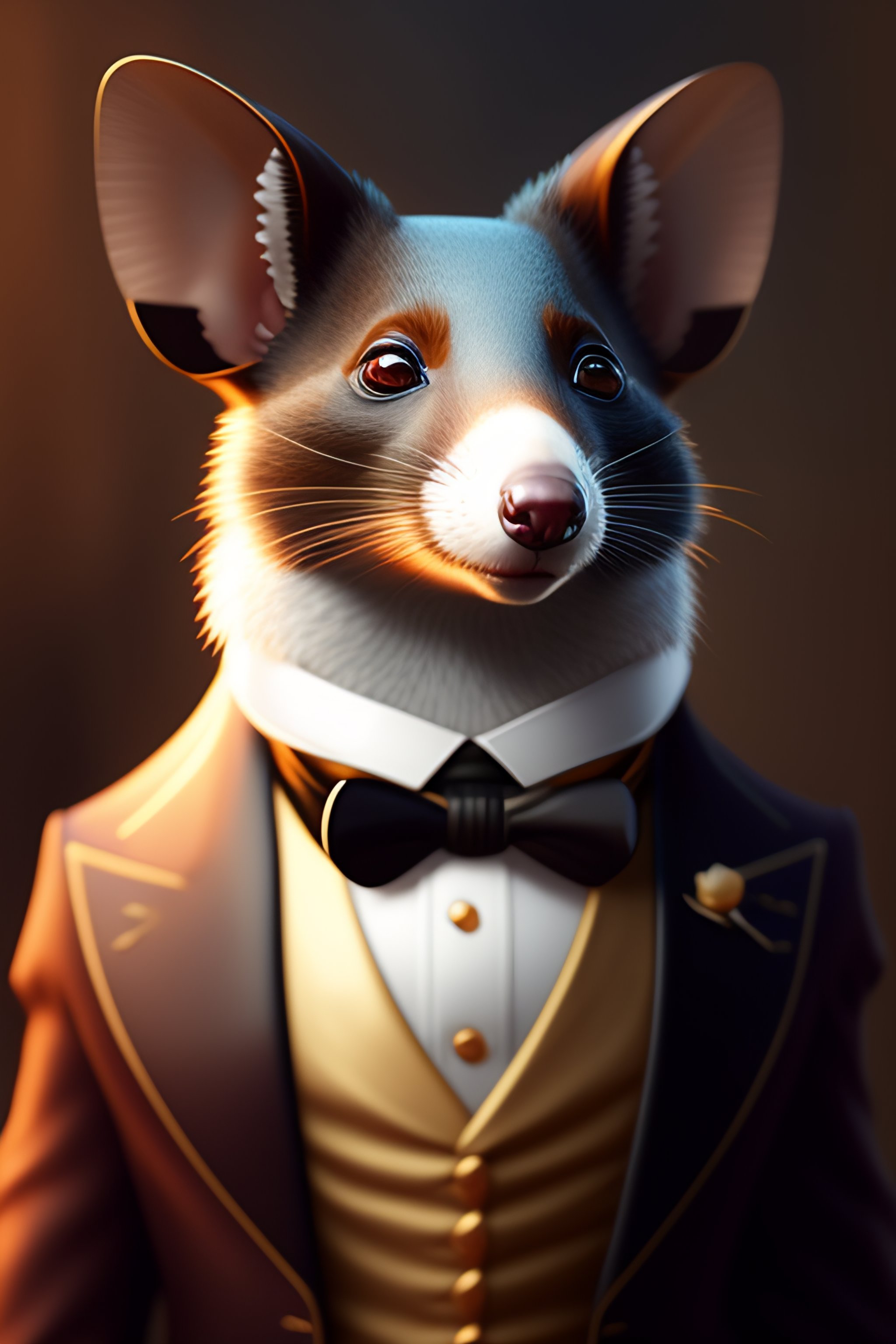 Lexica - A portrait of a opossum as a victorian gentleman in oil ...