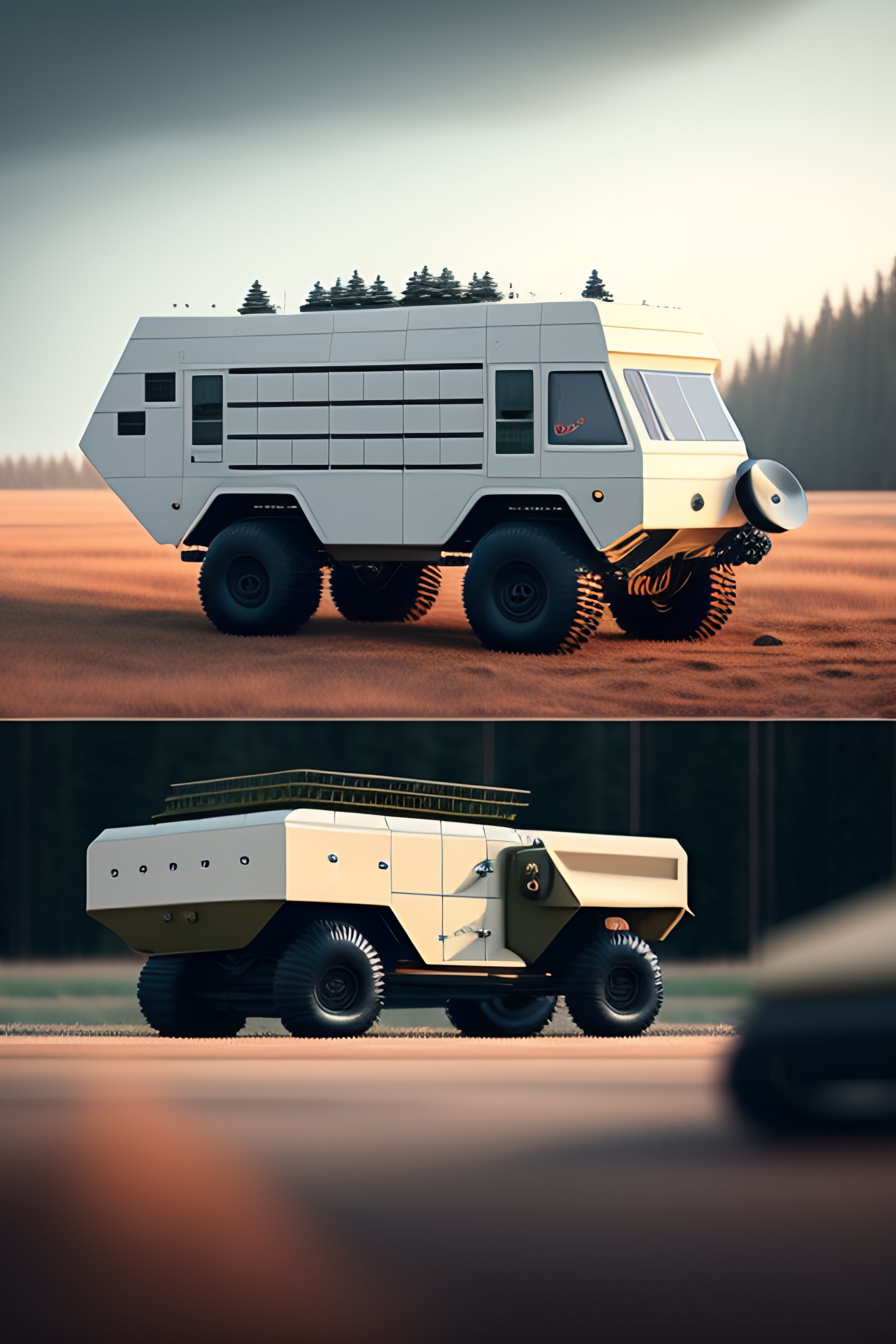 Lexica - Simon stalenhag,8k resoultion,hyper realstic , white humvee