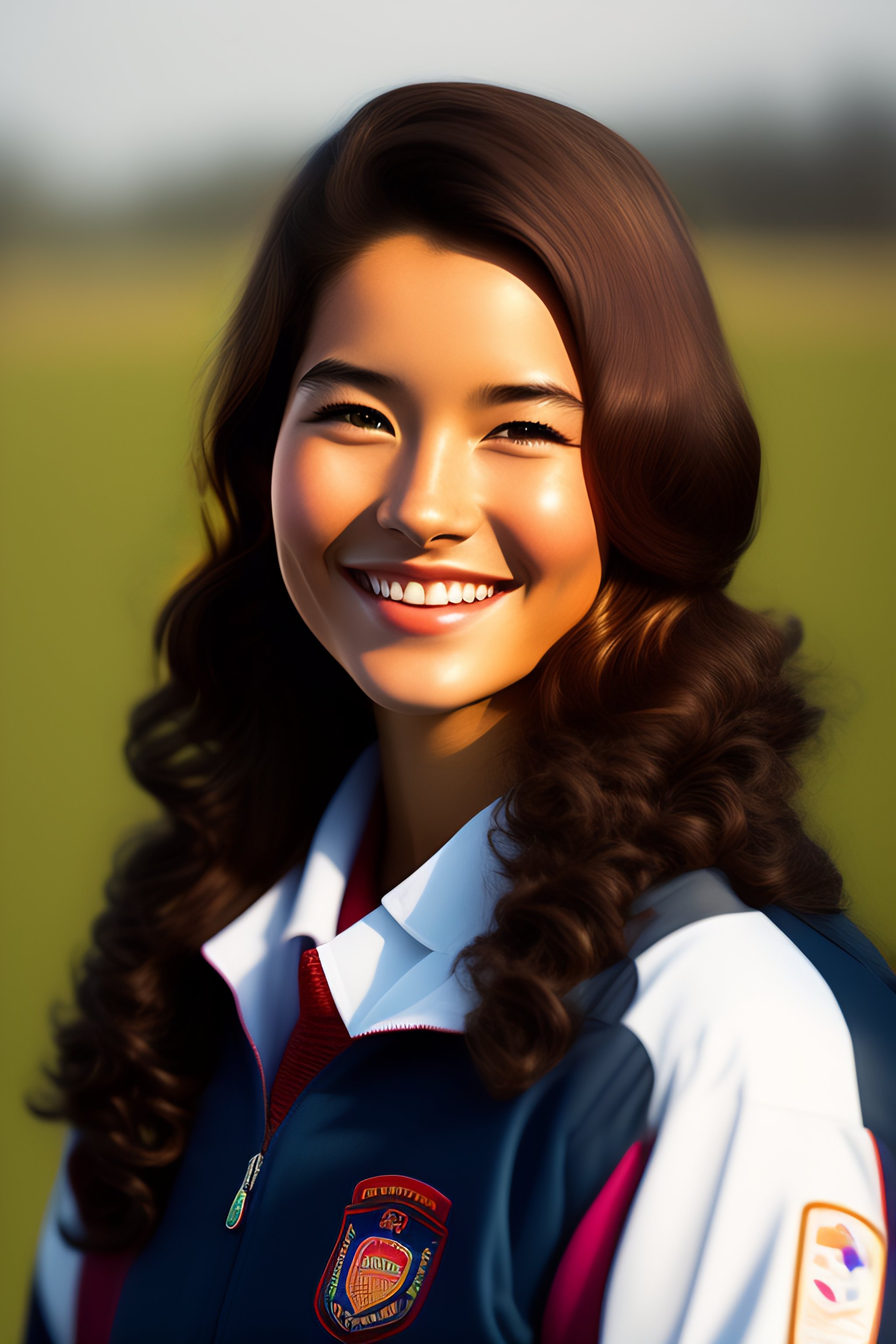 Lexica - Portrait of a smilling high school girl