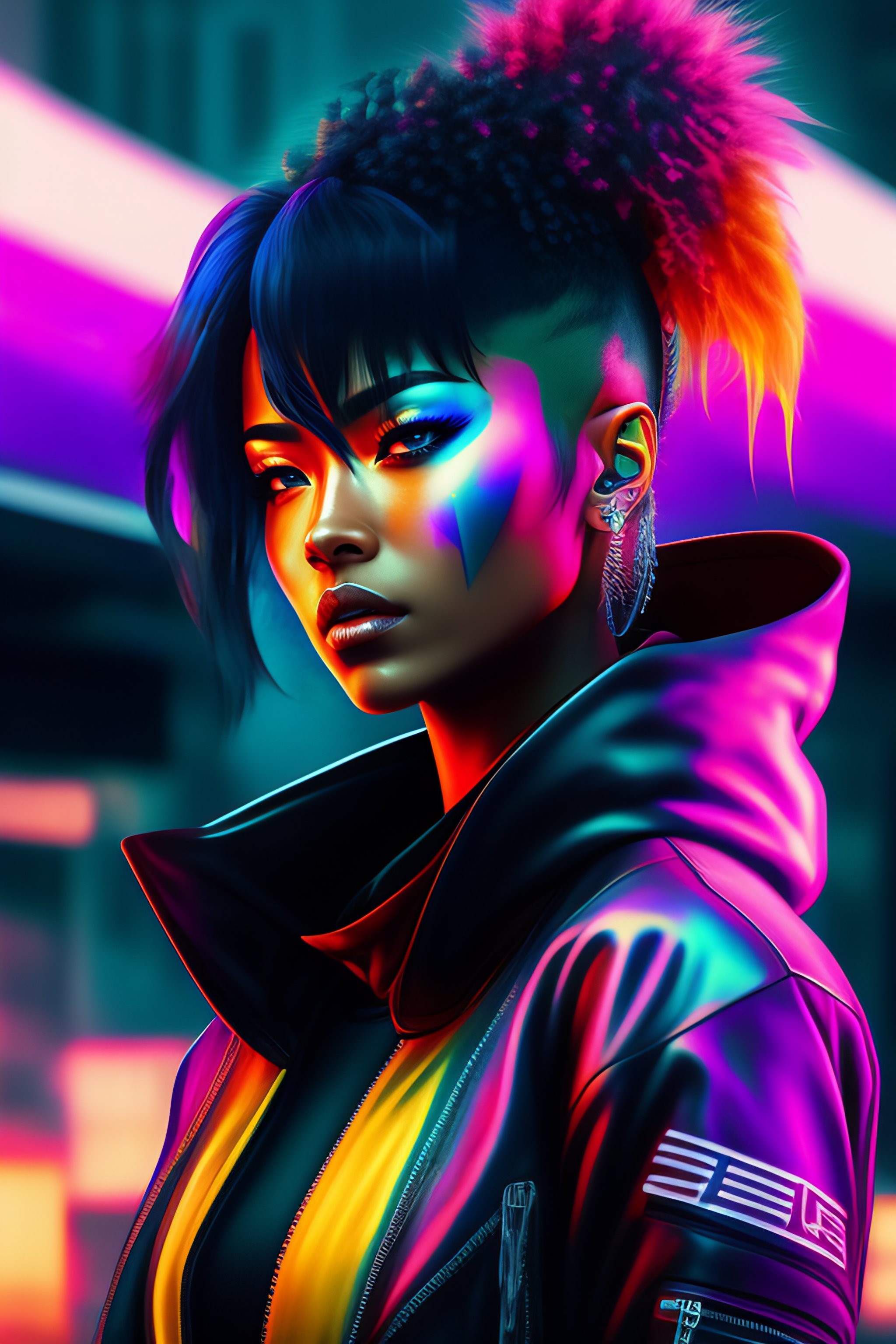 Lexica - Cyberpunk 2077 Edgerunner, Cyberpunk coloured Ink drawing ...