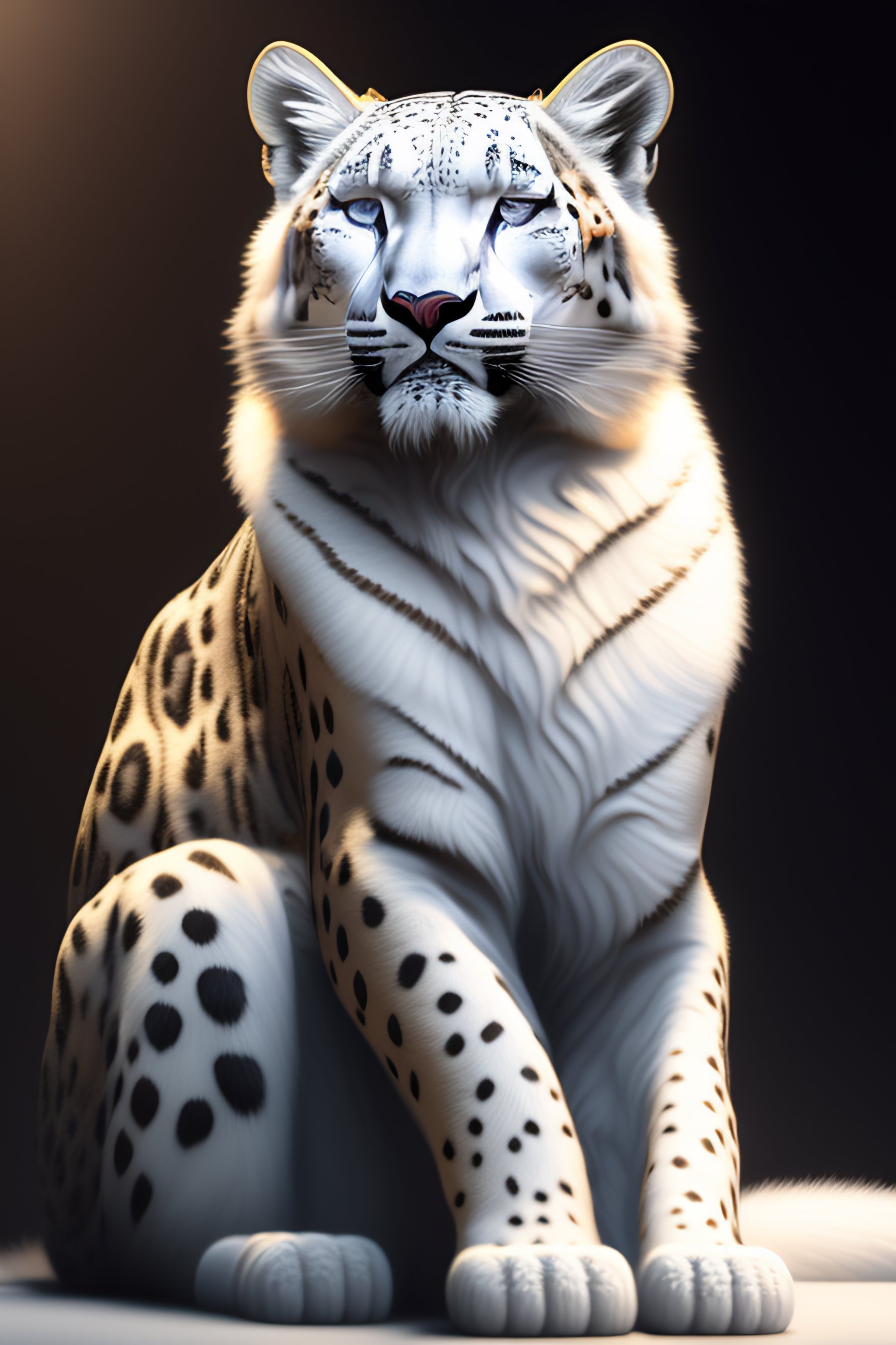 Lexica - The whole body of a majestic white fluffy realistic snow ...