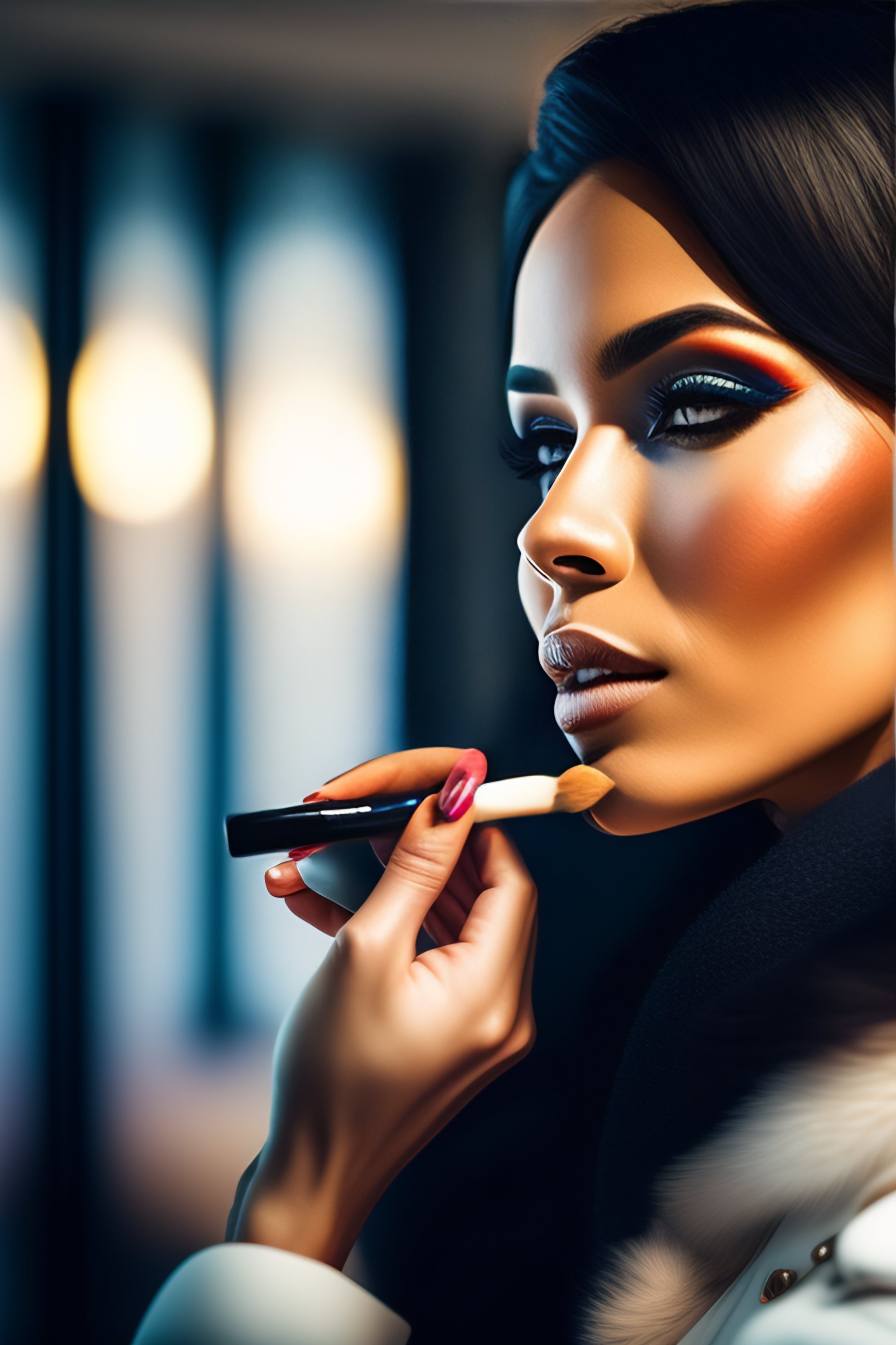 Lexica - Woman applying makeup