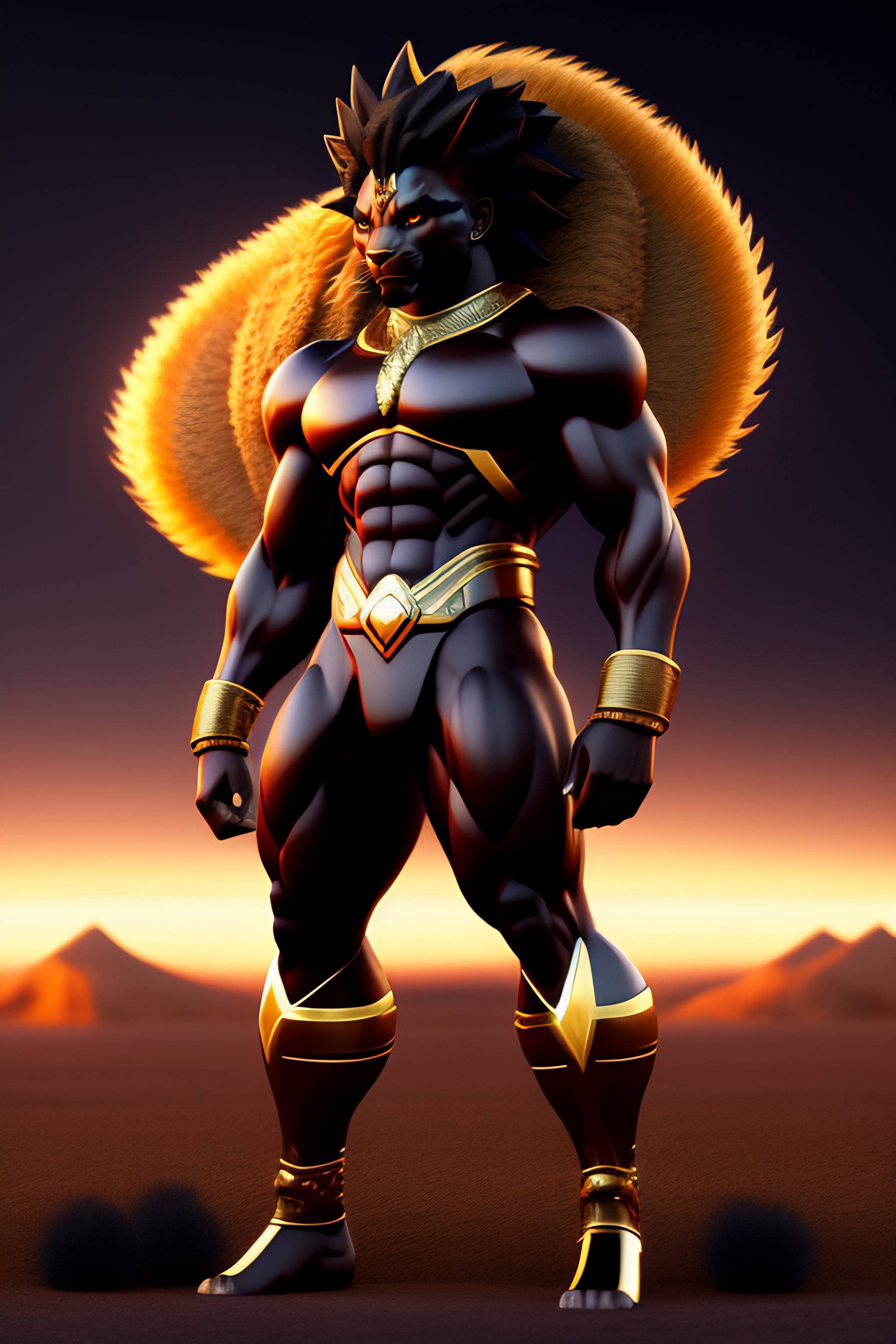 Lexica - 3d render of zodiac sign leo as a sabertooth lion humanoid, in ...