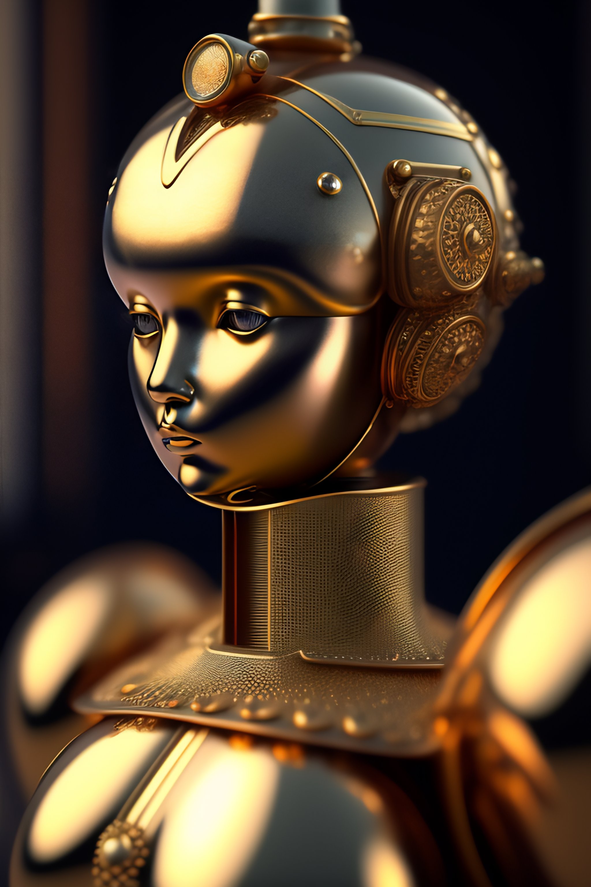 Lexica - Hyperrealistic neo - rococo steampunk minimal Humanoid robot ...