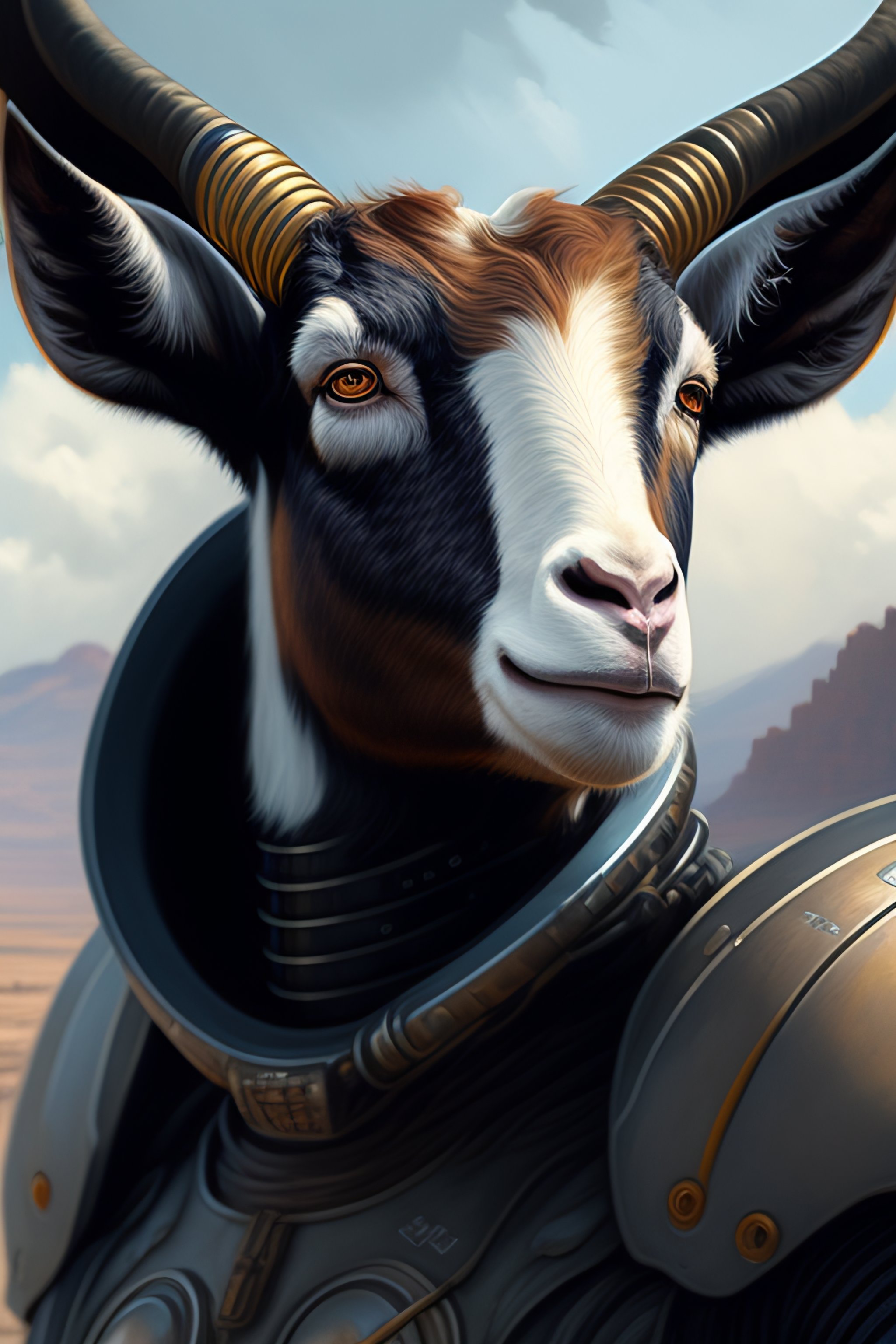 Lexica - A goat the doomsday killer, realistic scifi robot cyberpunk ...