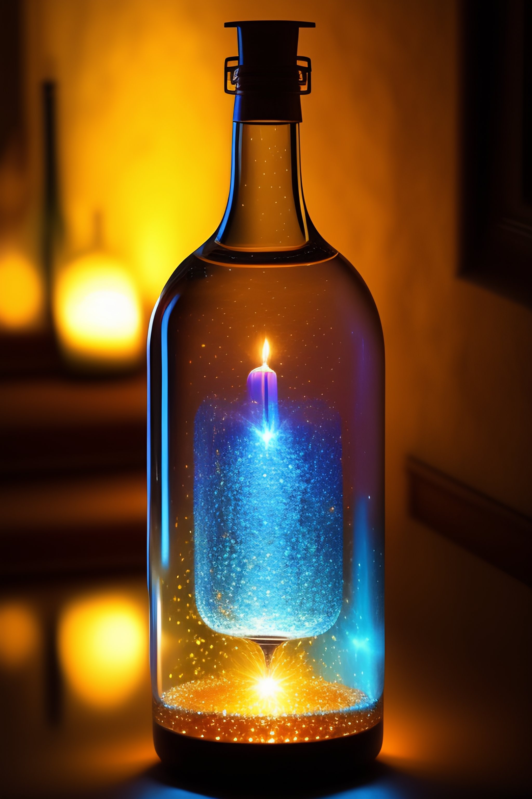 Lexica - Botella de cristal con luces