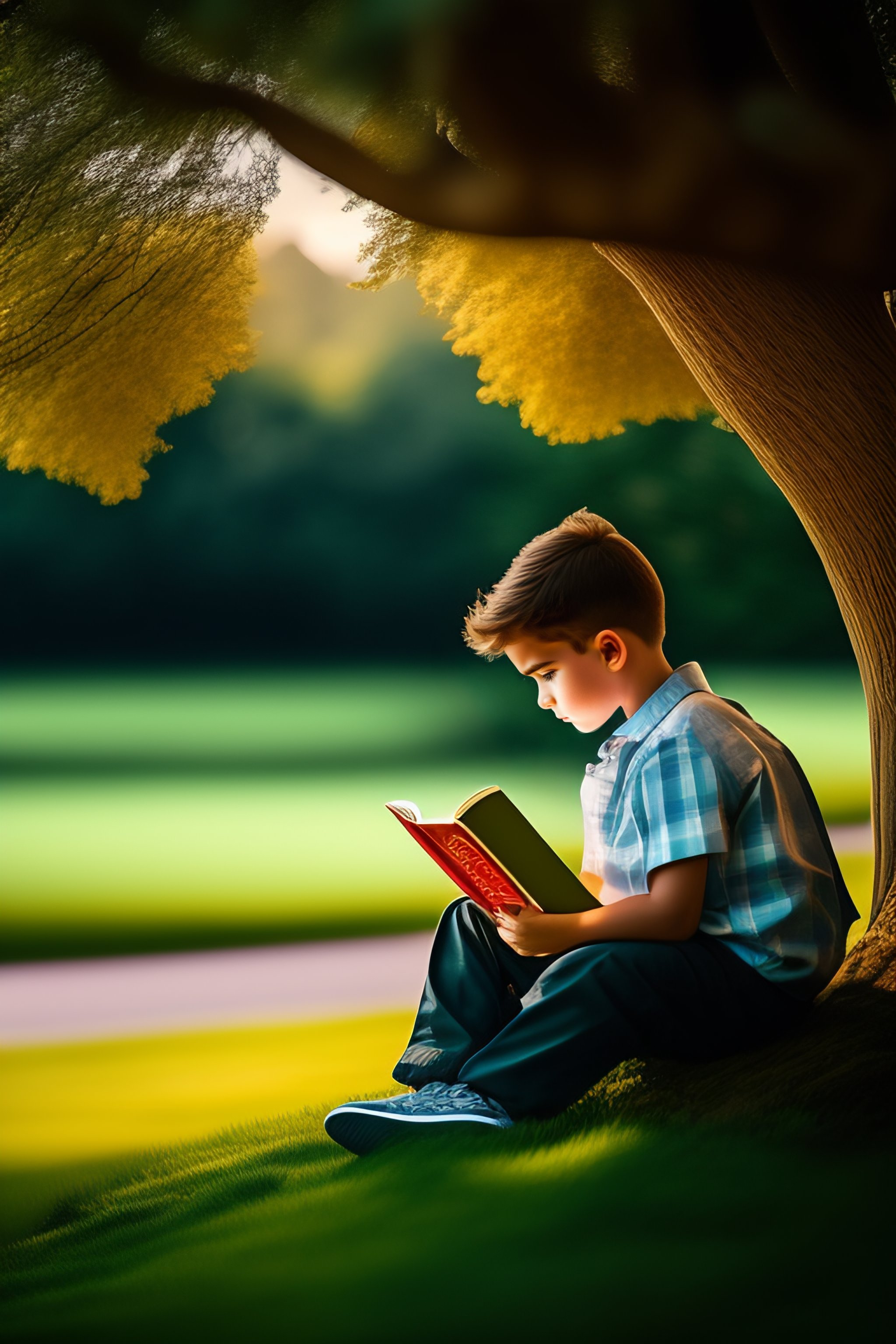 Boy Reading A Book