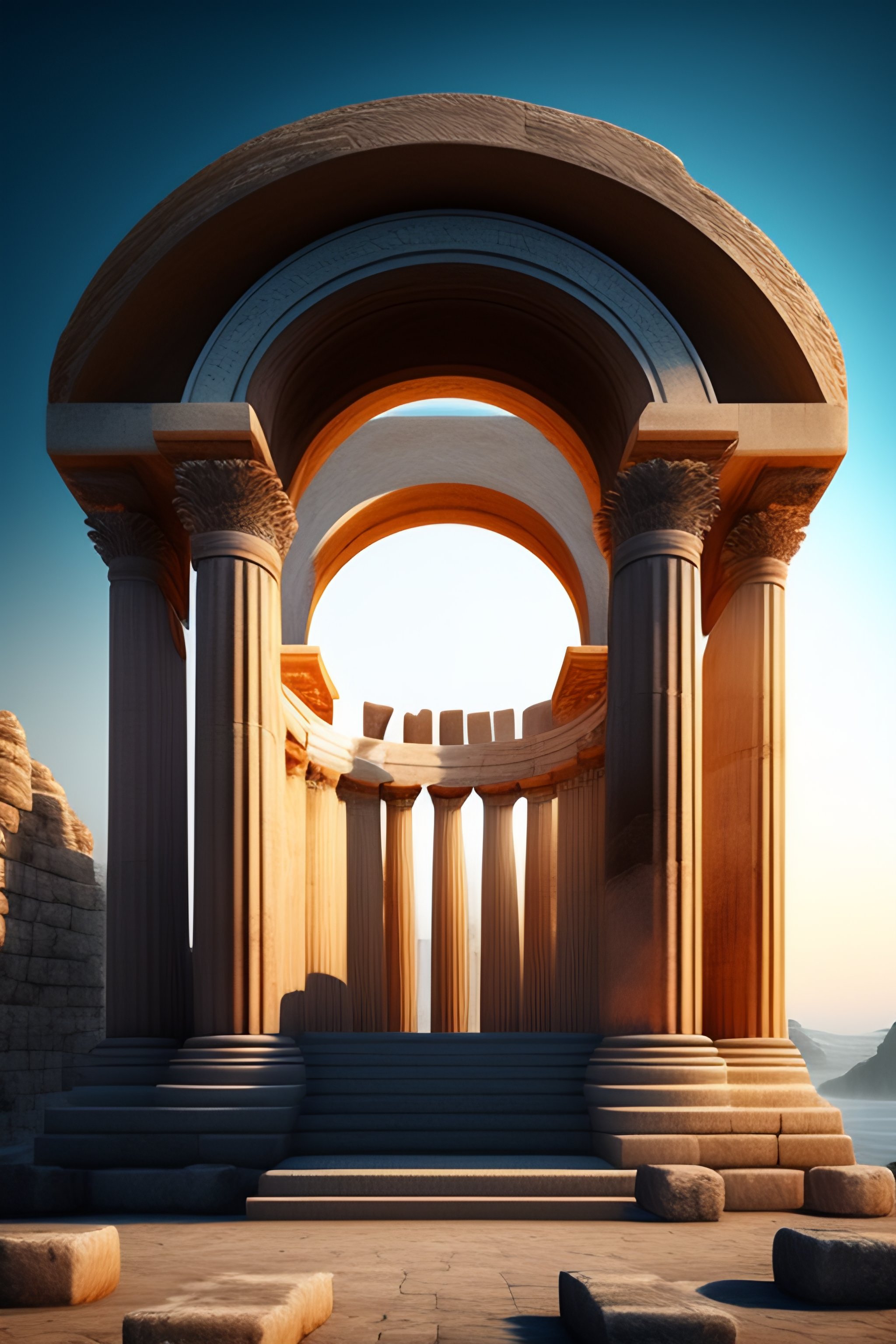 Lexica - Circular agora temple of ancient greece leading to virtual ...