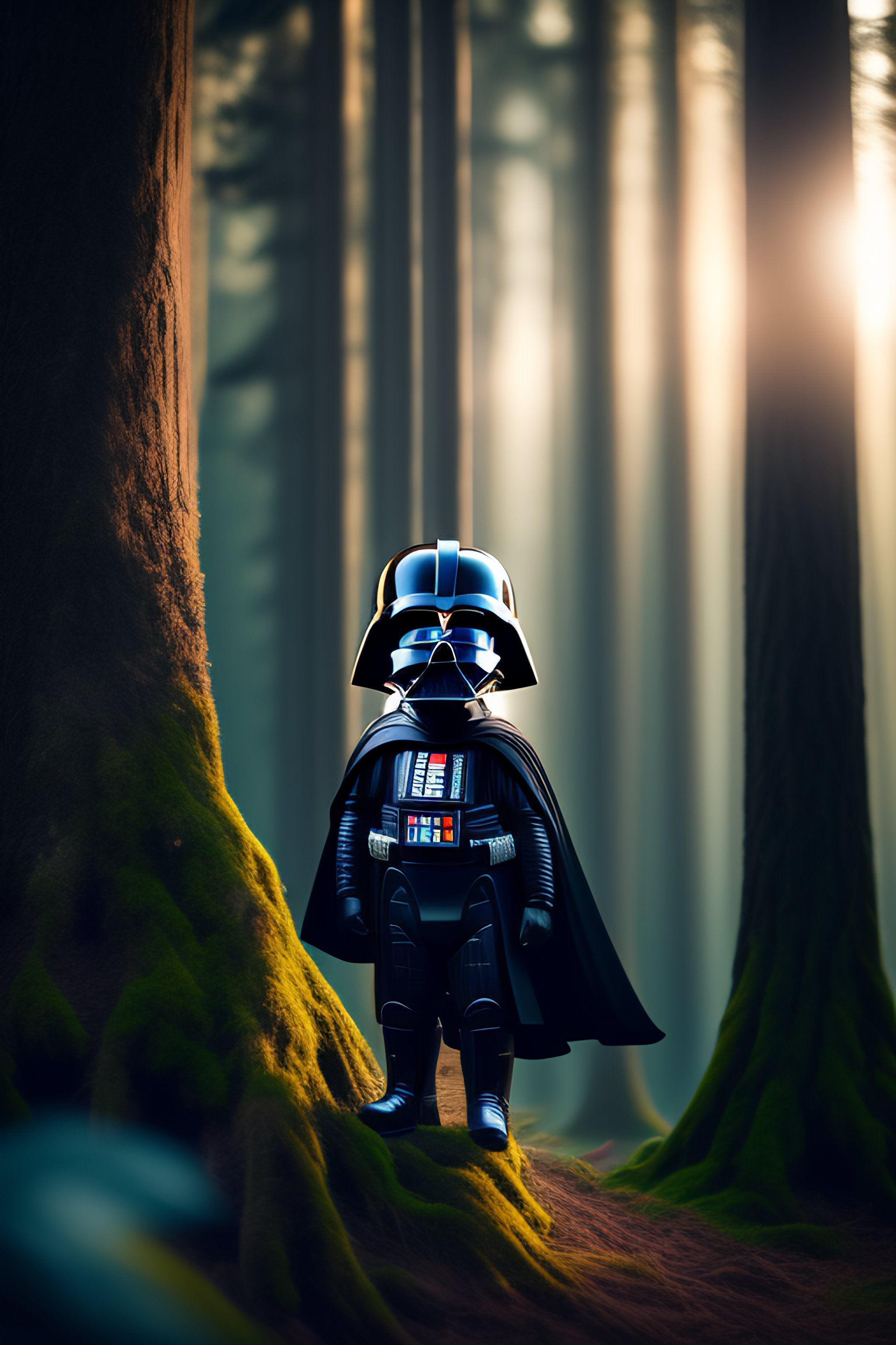 Lexica - Baby darth vader in the forest cinematic