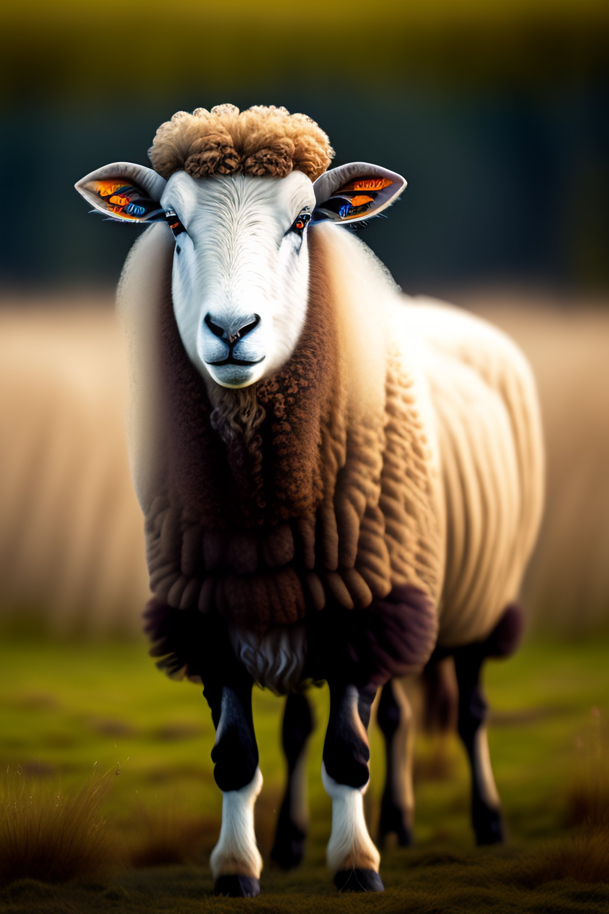 Lexica - Hairy sheep, grazing, portrait