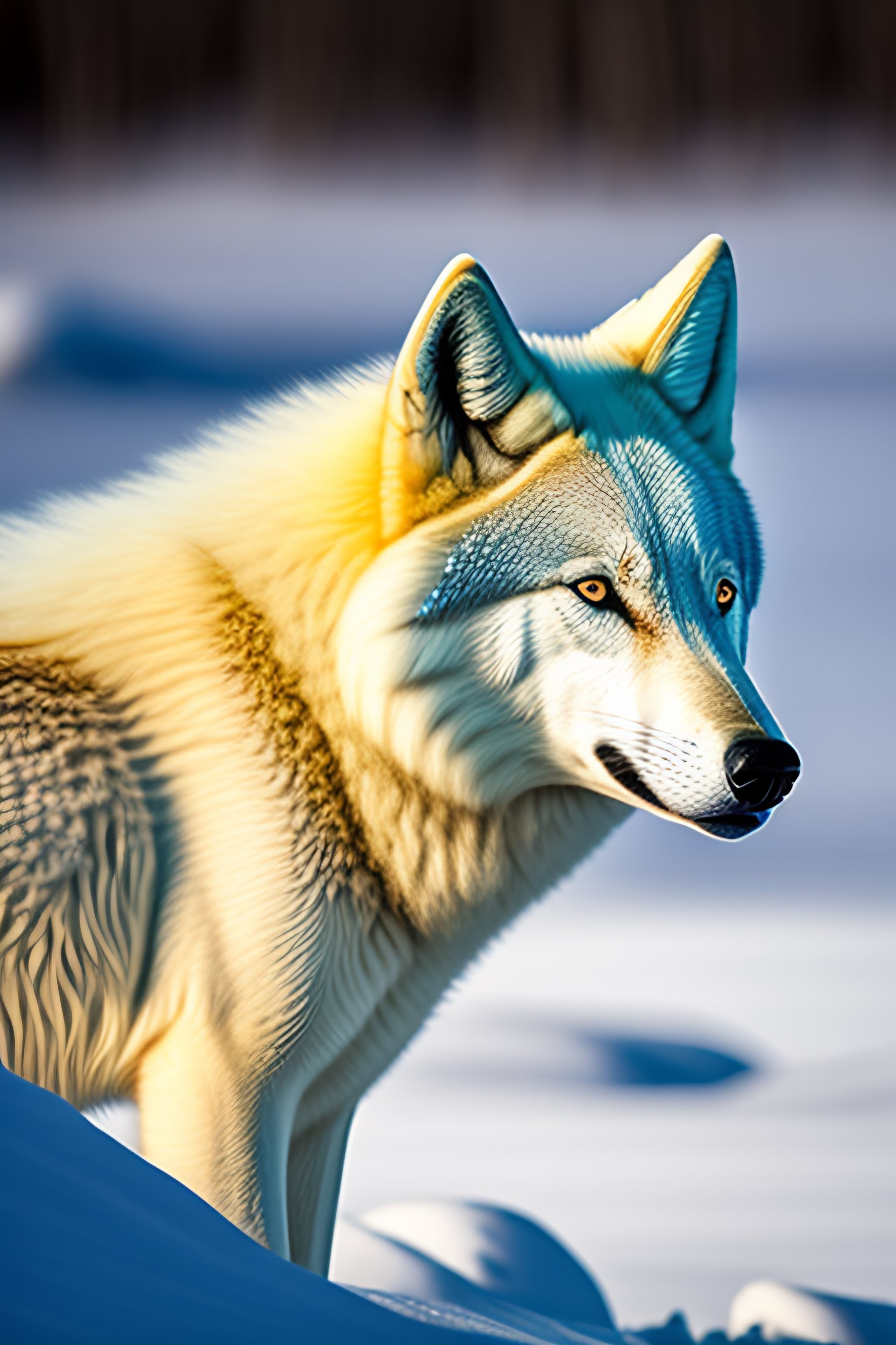 Lexica - A huge arctic wolf howling on Facial mark shows the extent of ...
