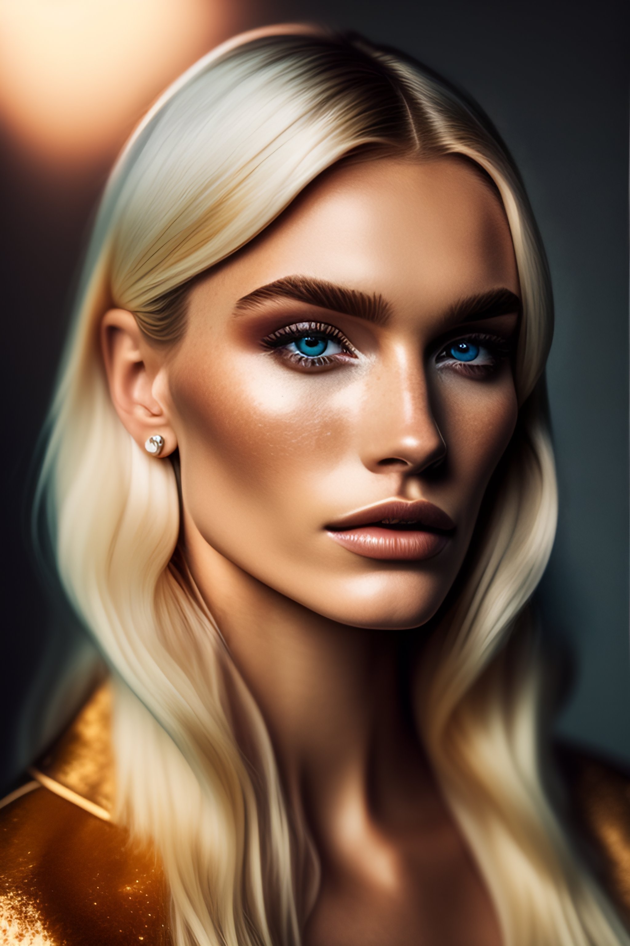 Lexica - A photo close-up of a beautiful blonde woman with freckles ...