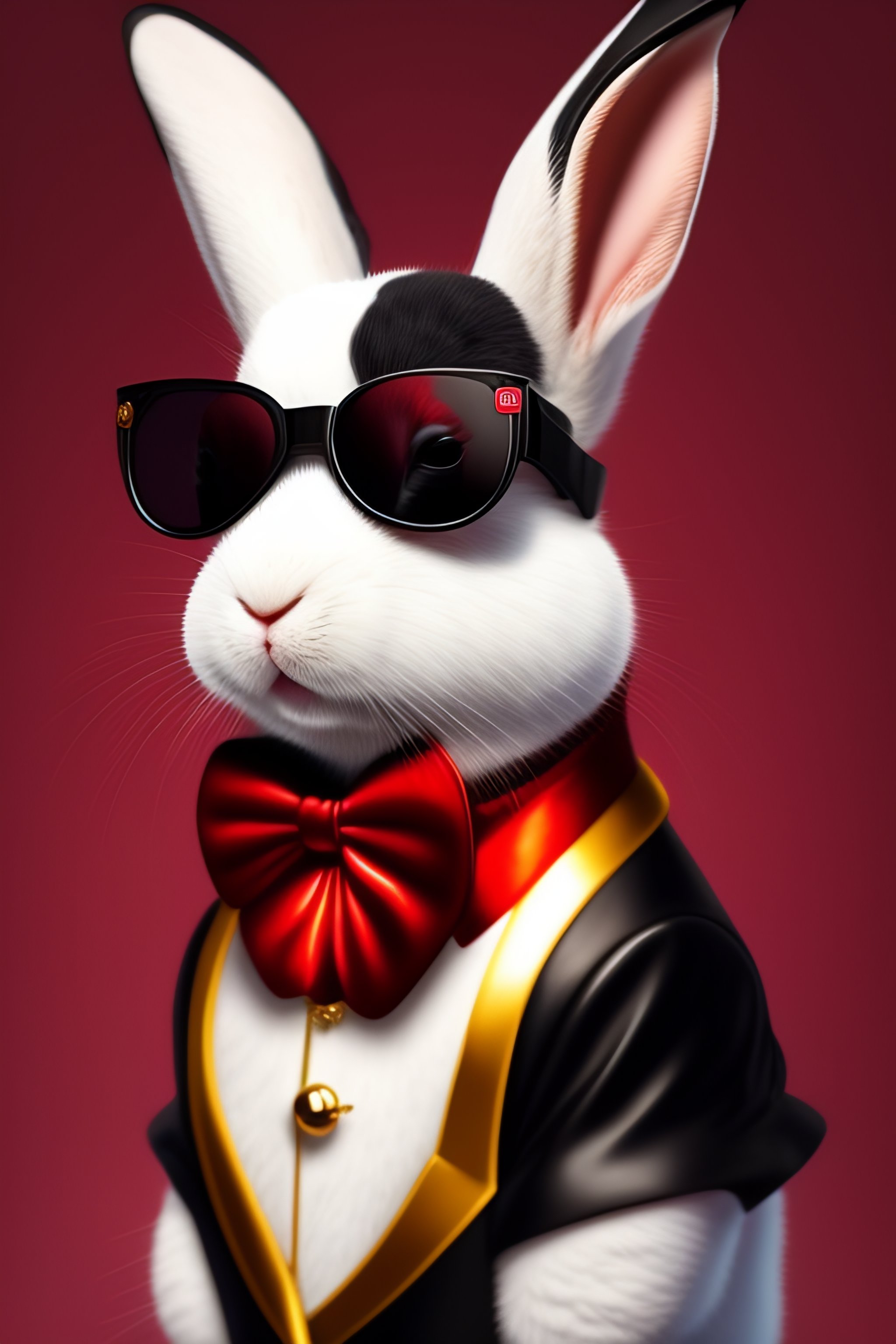 Lexica - Full-bodied portrait, cartoon white young male rabbit wearing ...