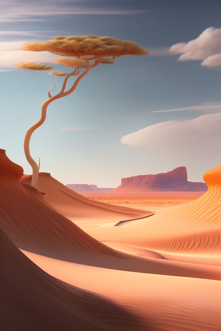 Lexica - Realistic alien desert landscape with winding wind eroded ...