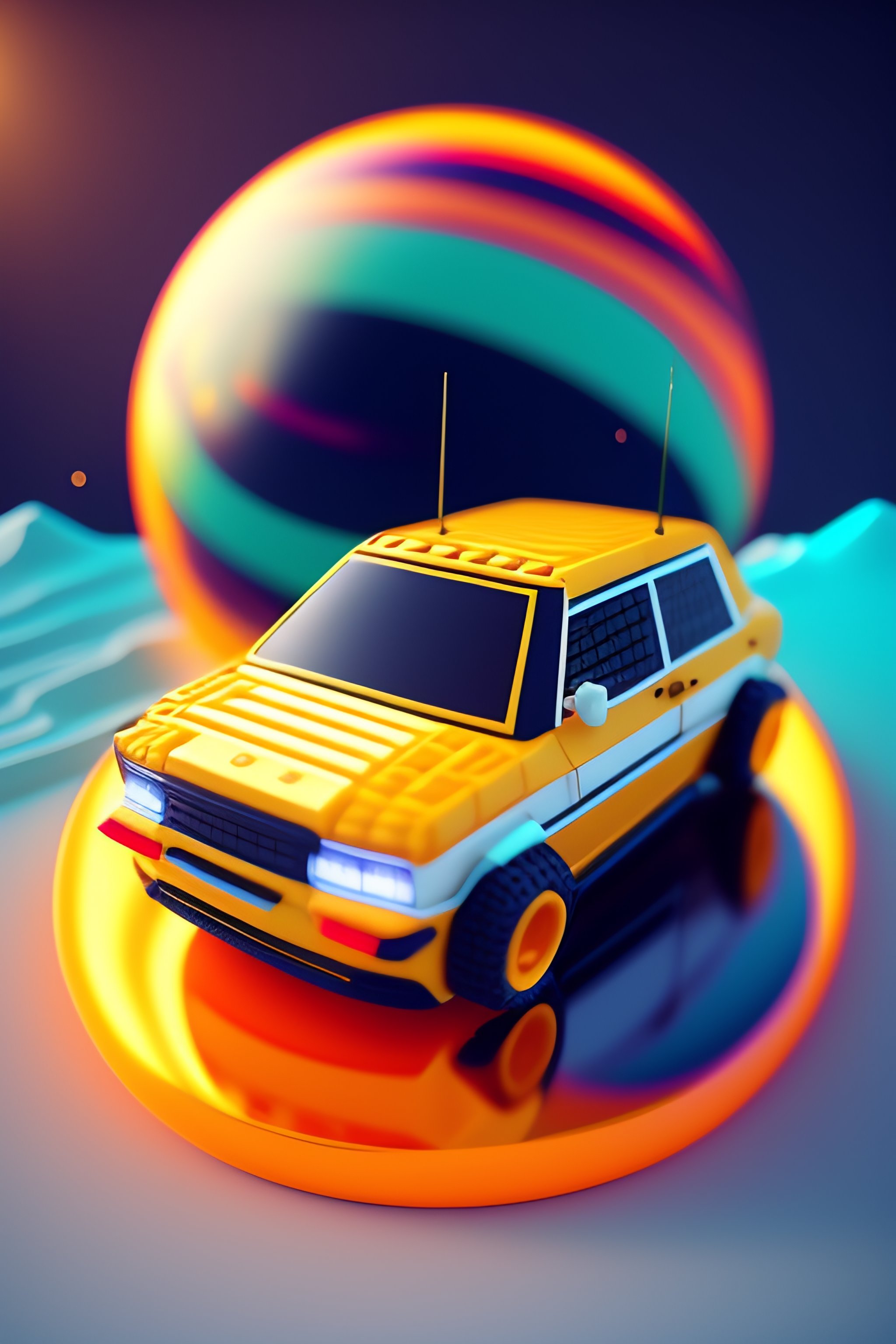 Lexica - Isometric voxel car on top of a moon, highly detailed, octane ...