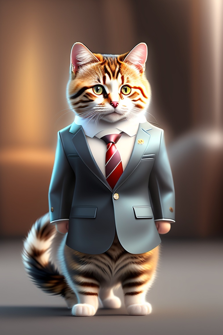 Lexica - Cat cute bussiness dress, photo realistic