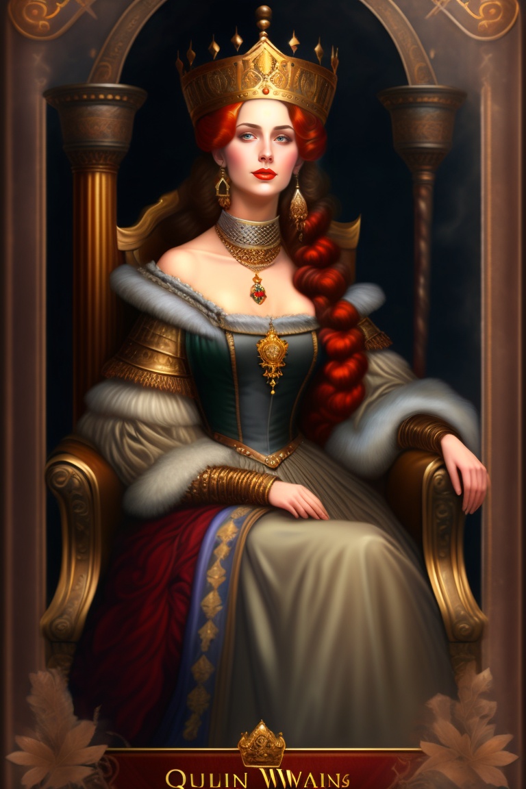 Lexica - Queen of wands on a throne tarot card gothic, steam punk ...